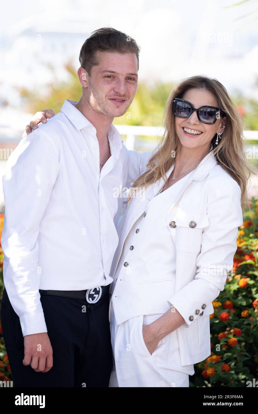 Cannes, France. 23rd May, 2023. Idir Azougli and Clotilde Courau attend ...