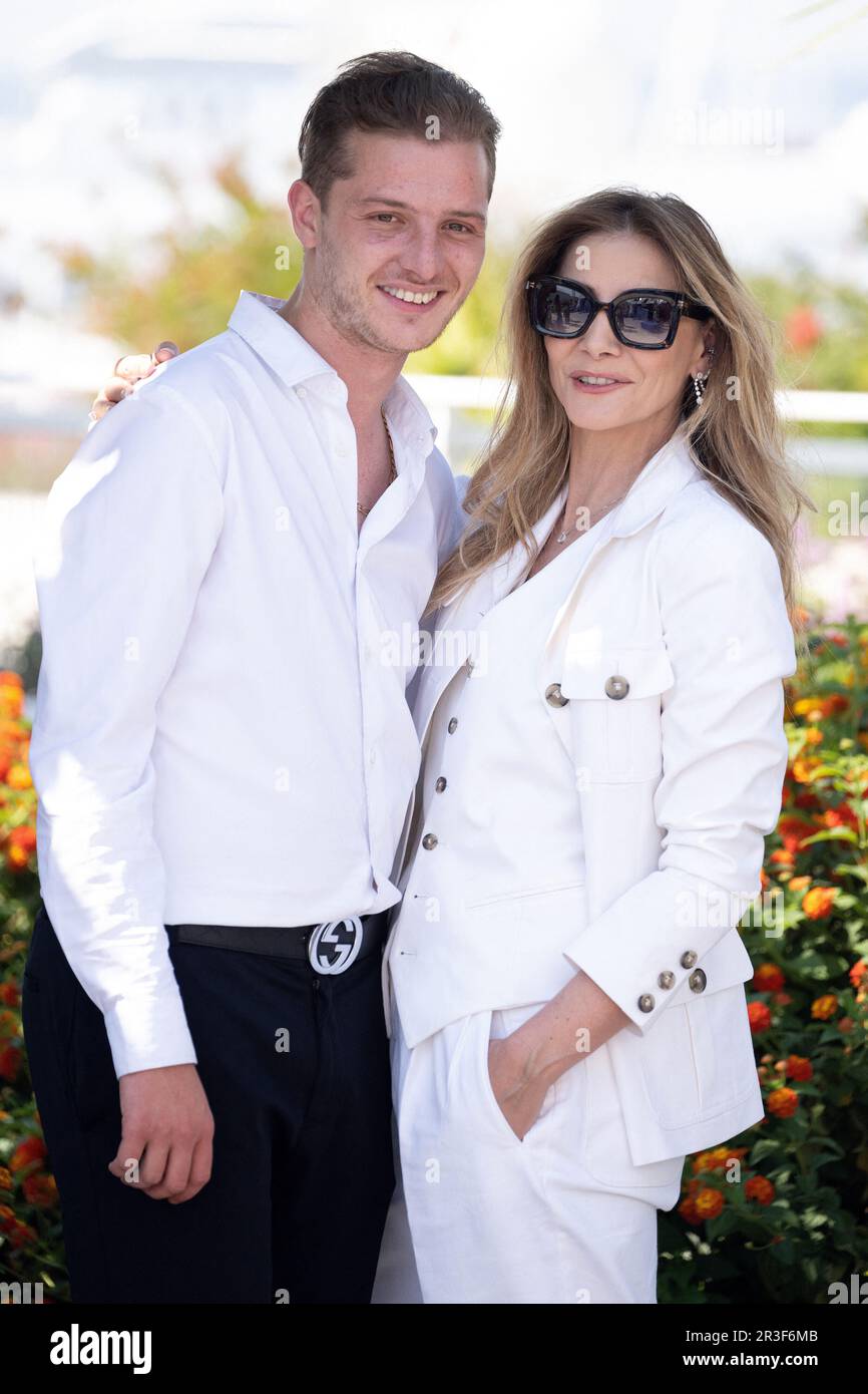 Cannes, France. 23rd May, 2023. Idir Azougli and Clotilde Courau attend ...