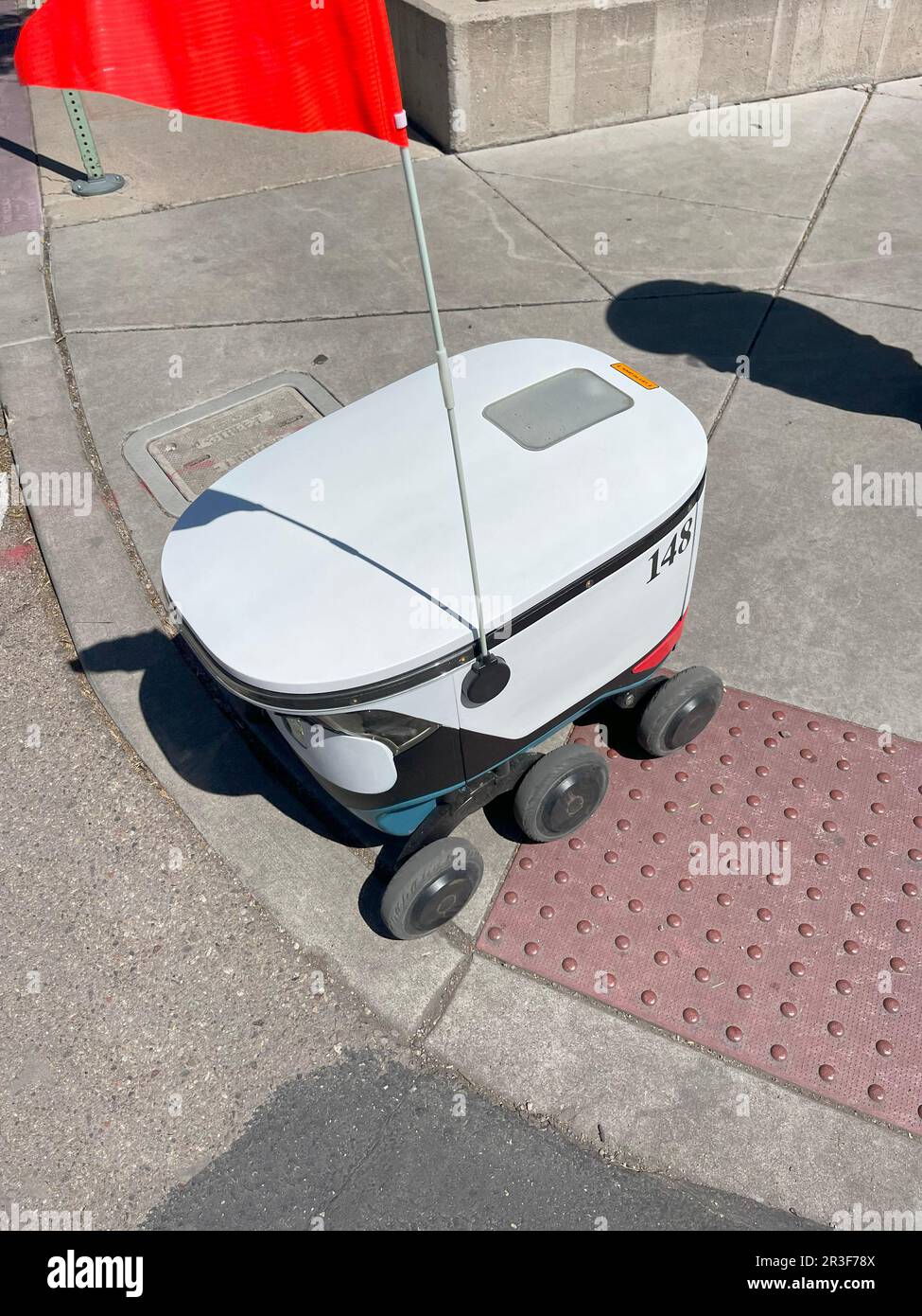 Delivery robot autonomous vehicle on the streets of Tucson AZ Stock ...