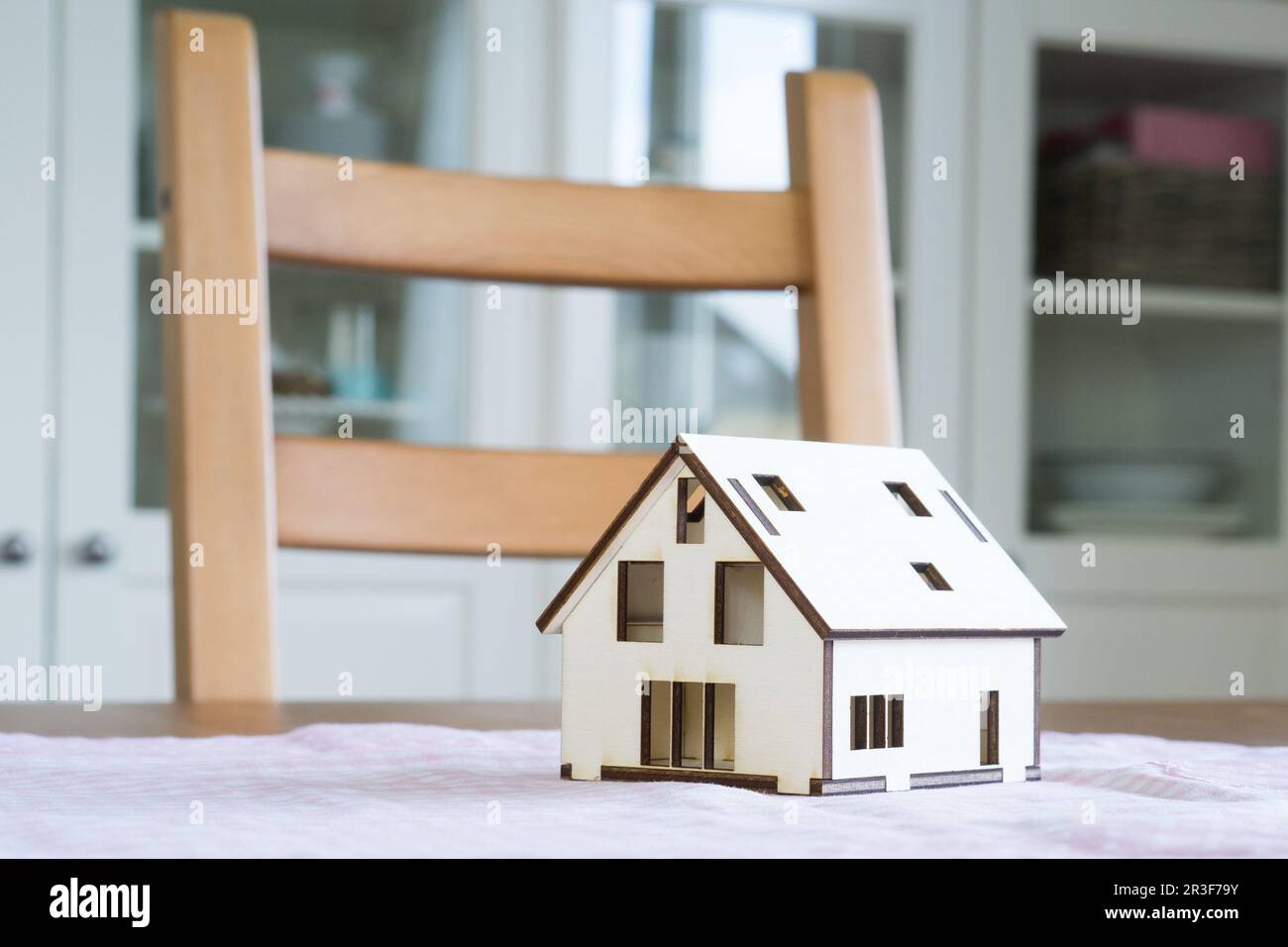Wooden model of house Stock Photo - Alamy