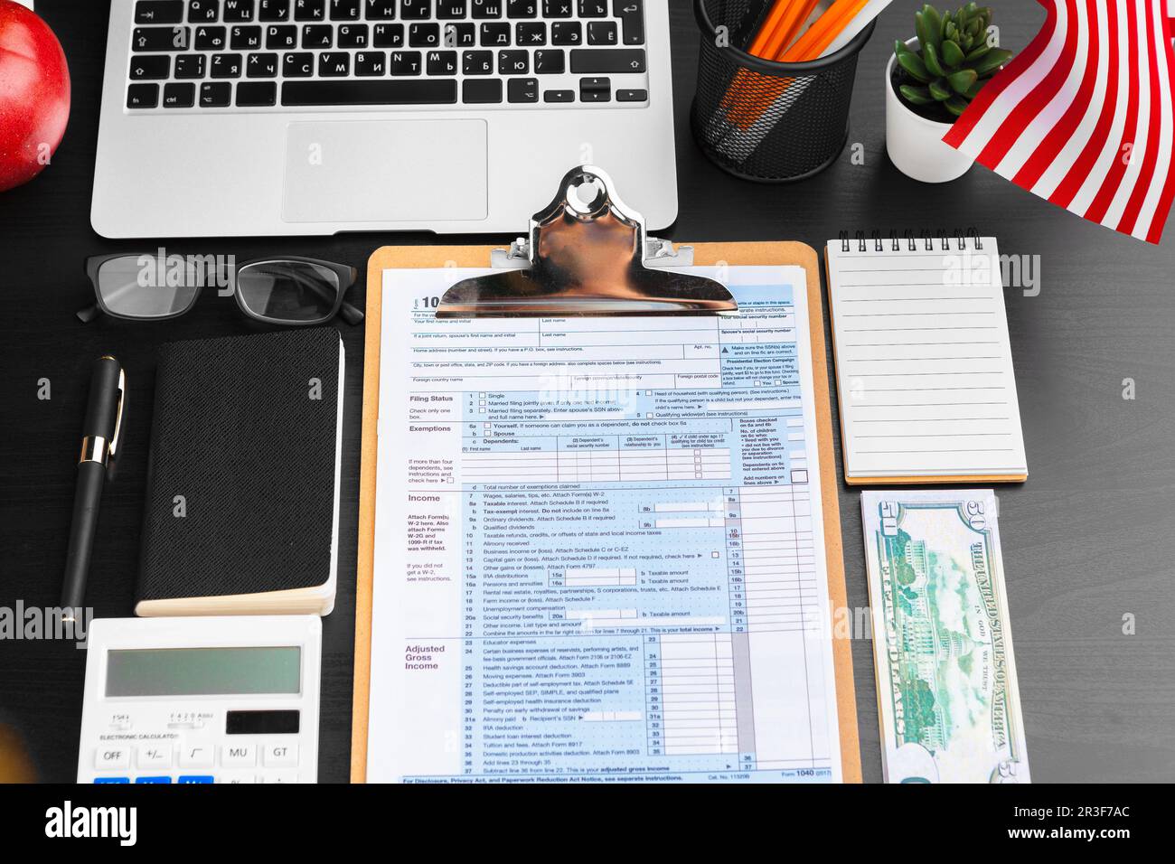4th of July American Independence Day USA flags decorations in office ...