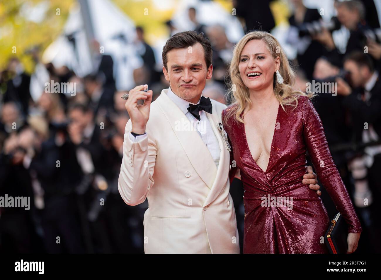 Rupert Friend and Aimee Mullins pose for photographers upon arrival at ...