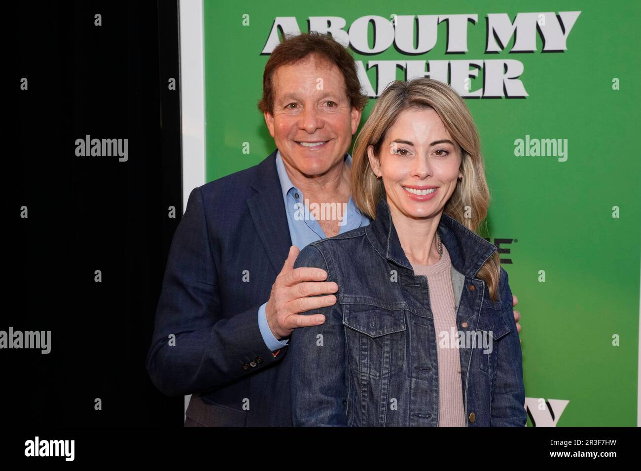 Steve Guttenberg and Emily Smith attend the "About My Father" premiere ...