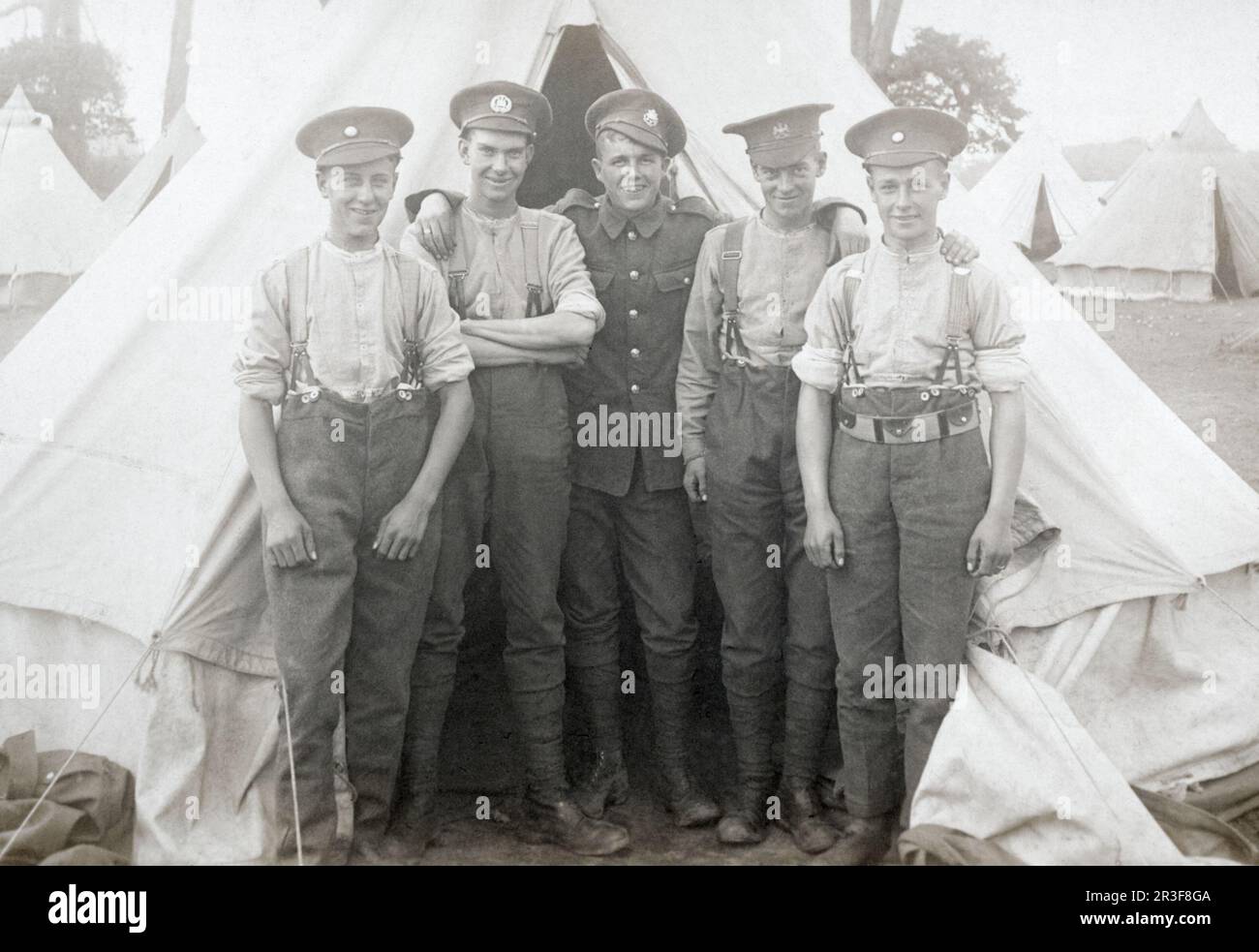 British soldiers standing in front of their bell tent during the First World War Stock Photo - Alamy