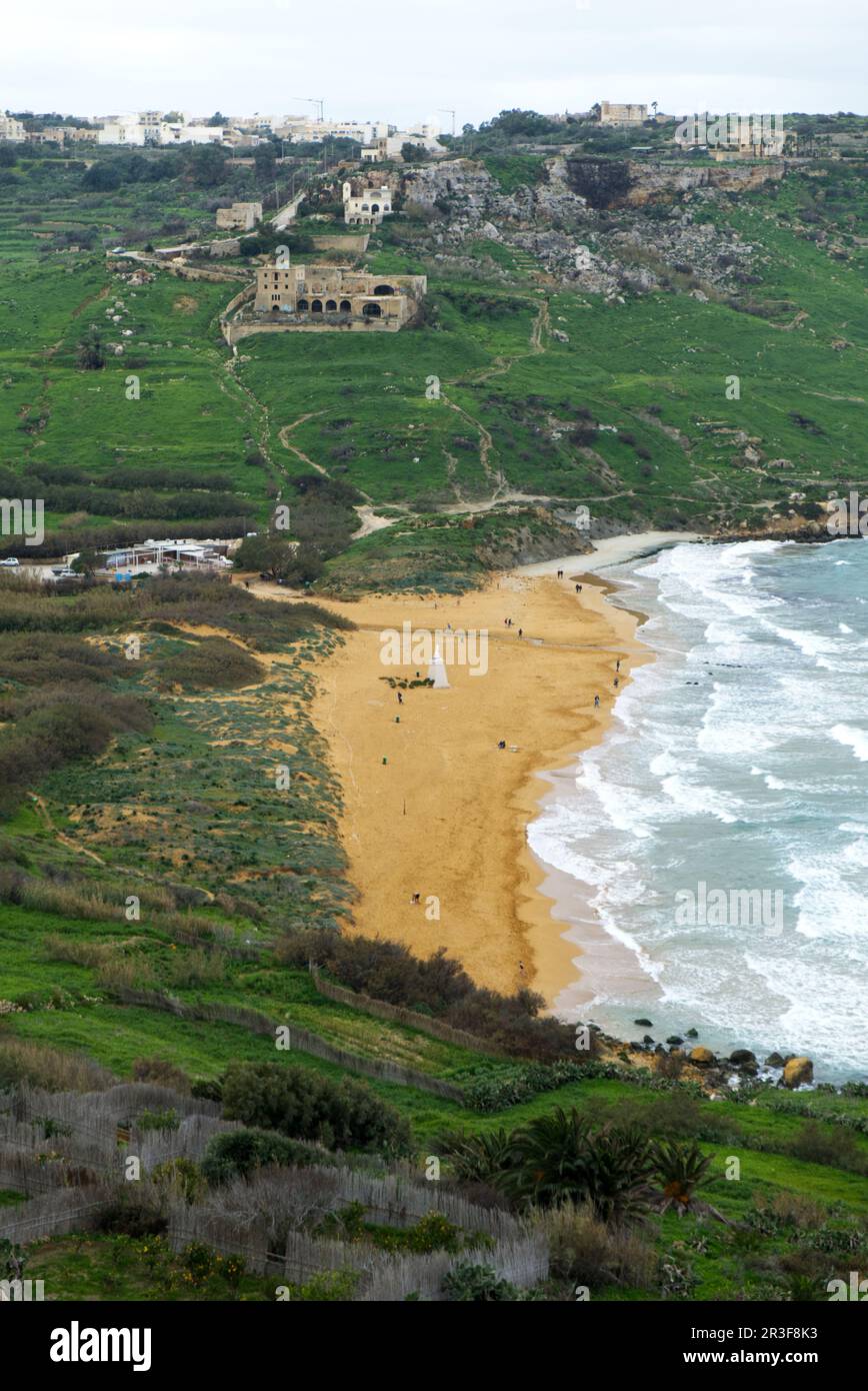 Tal-Mixta Cave, L-ghar ta'Mixta, Ramla Bay, Gozo, Malta Stock Photo - Alamy