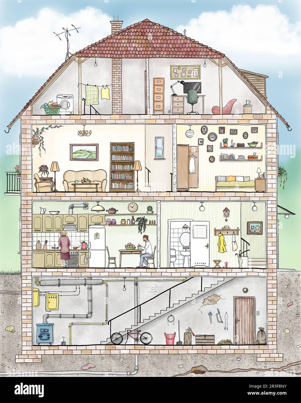 House building inside furniture hi-res stock photography and images - Alamy