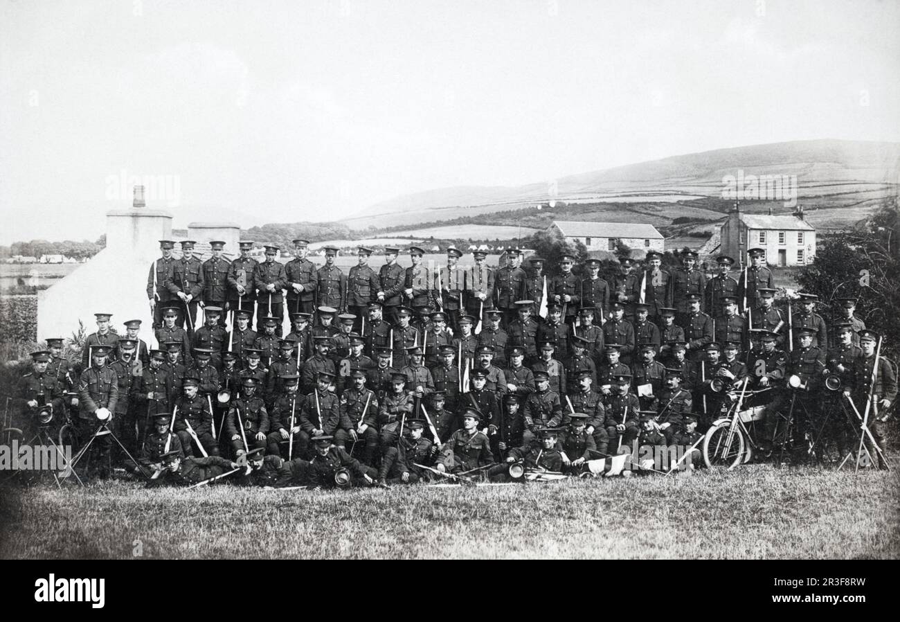 Signallers and equipment of the a Territorial Force unit of the Royal Engineers, in ...