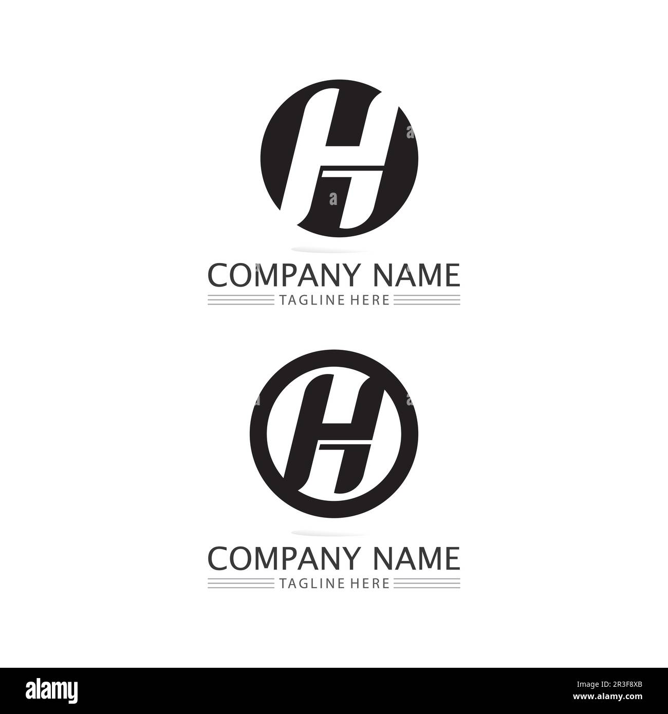 H font and letter design logo alphabet vector sign identity Stock ...