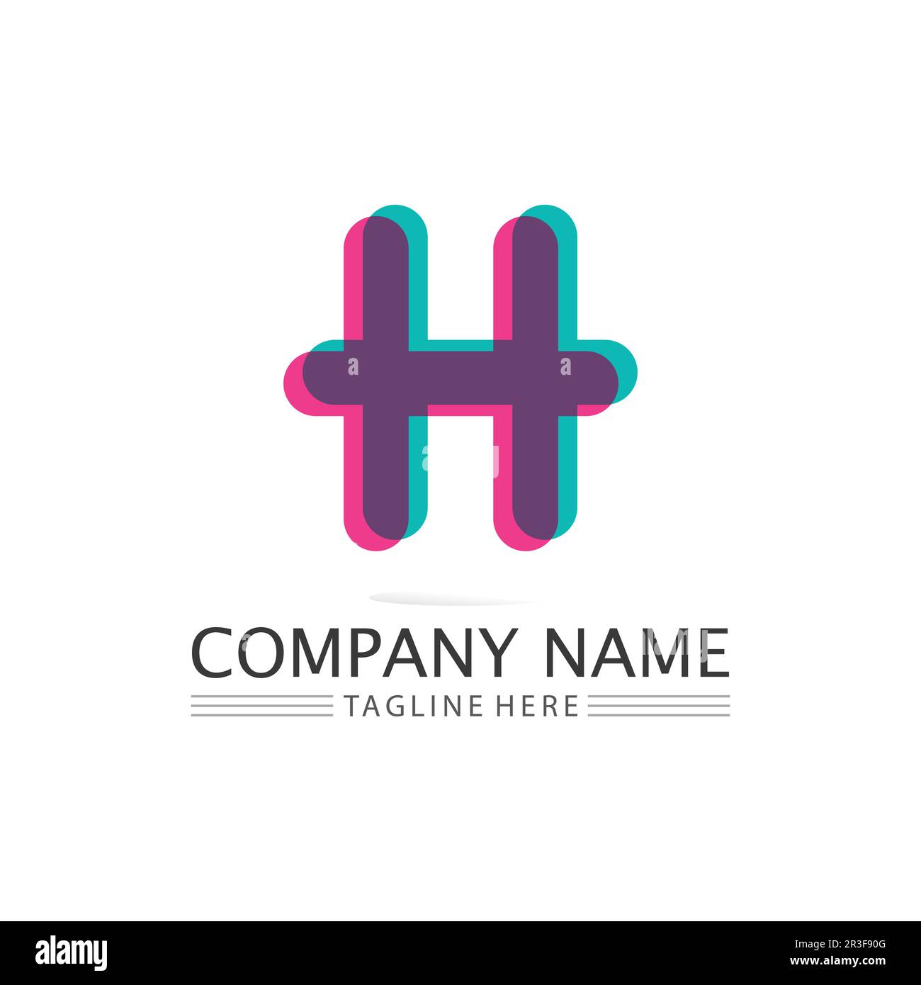H font and letter design logo alphabet vector sign identity Stock ...
