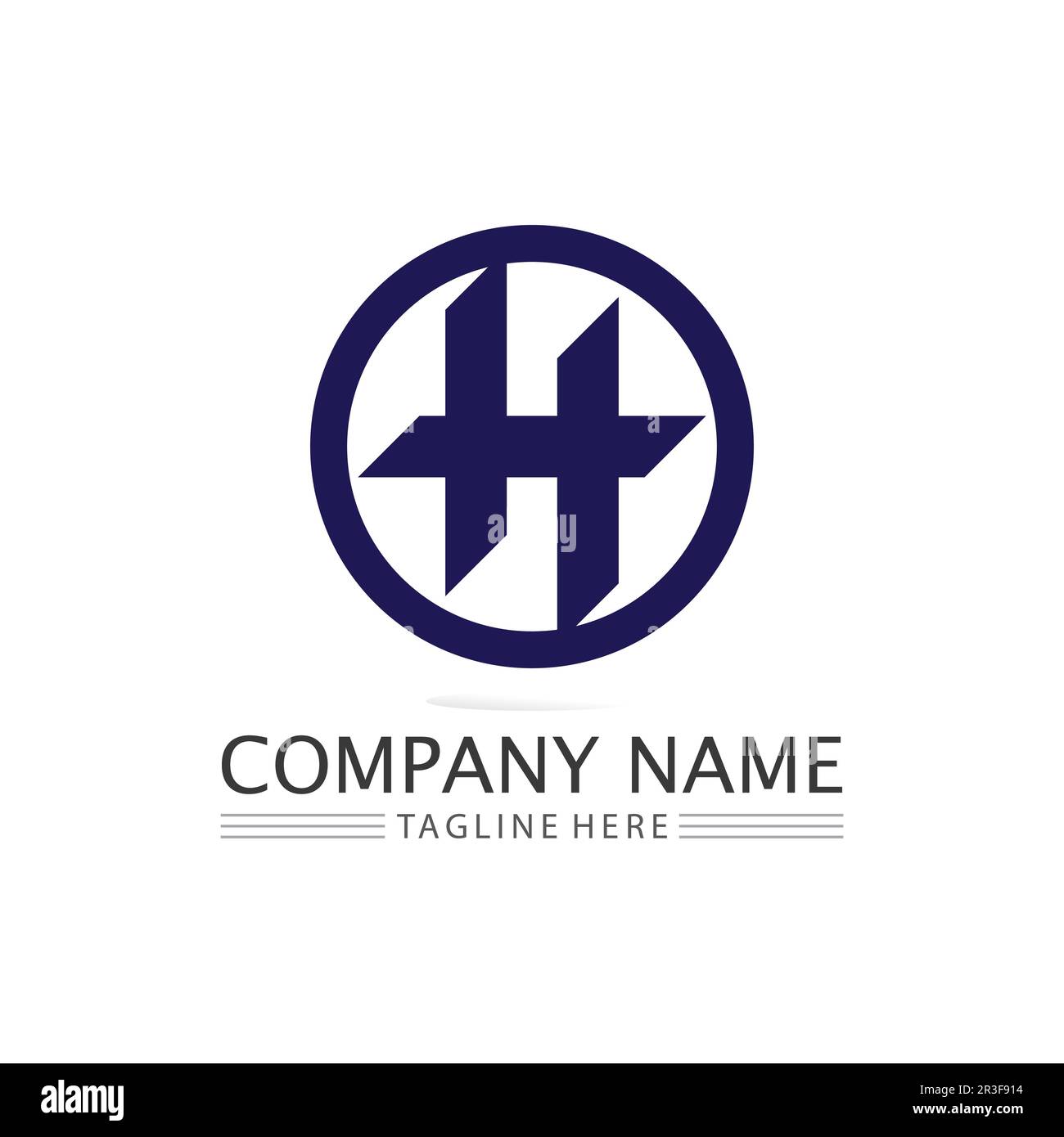 H font and letter design logo alphabet vector sign identity Stock ...