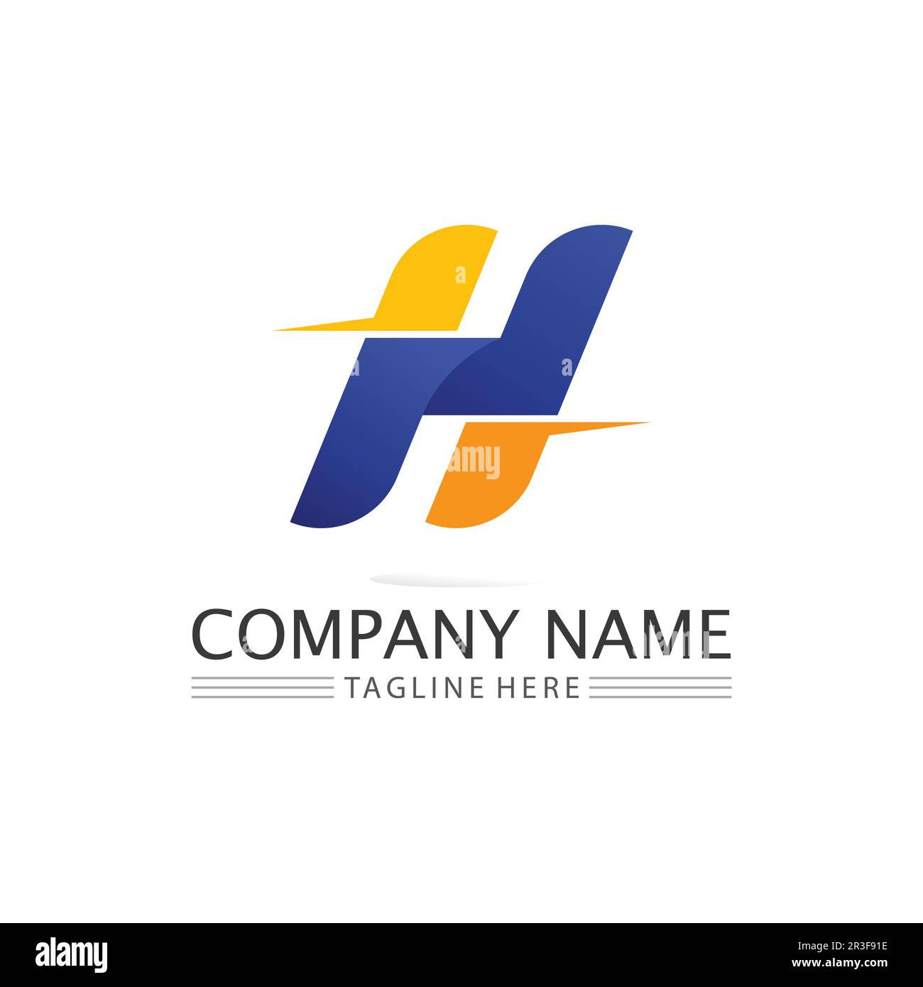 H font and letter design logo alphabet vector sign identity Stock ...