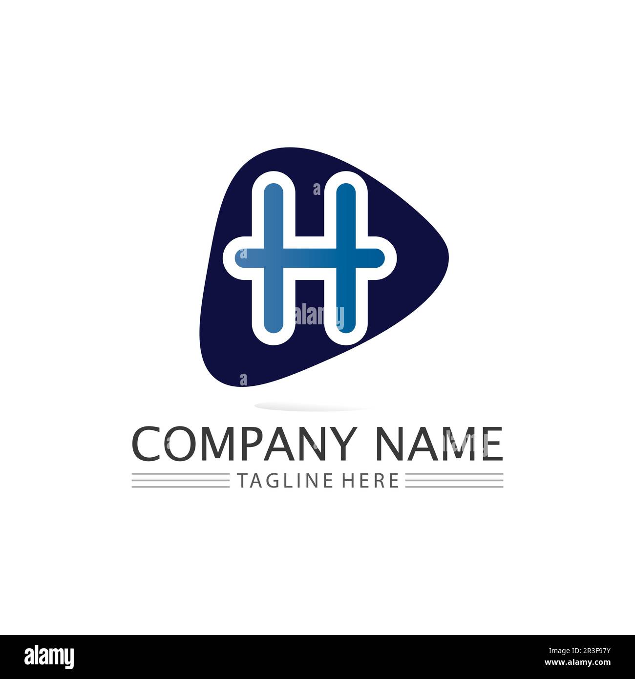 H font and letter design logo alphabet vector sign identity Stock ...