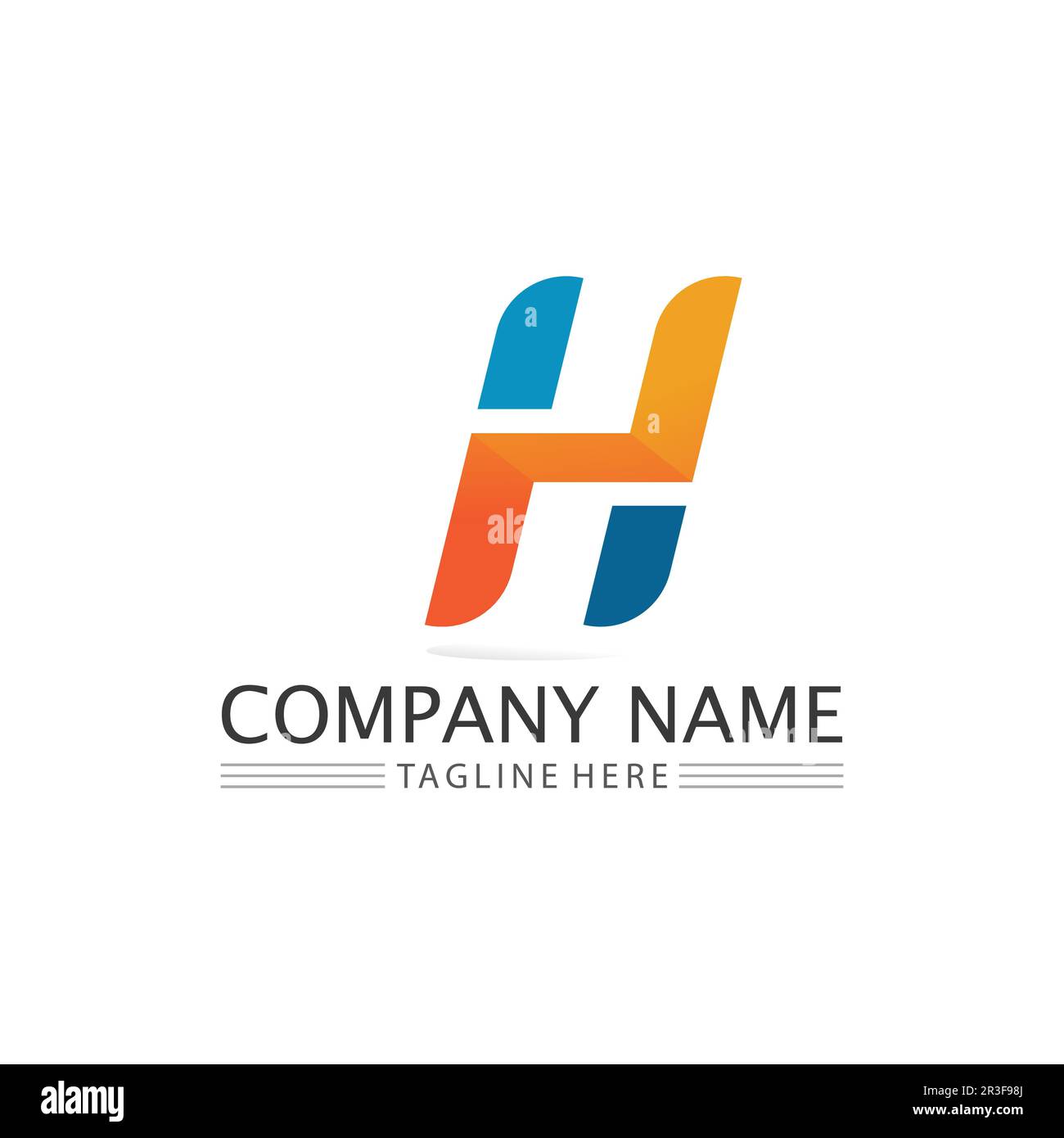 H font and letter design logo alphabet vector sign identity Stock ...
