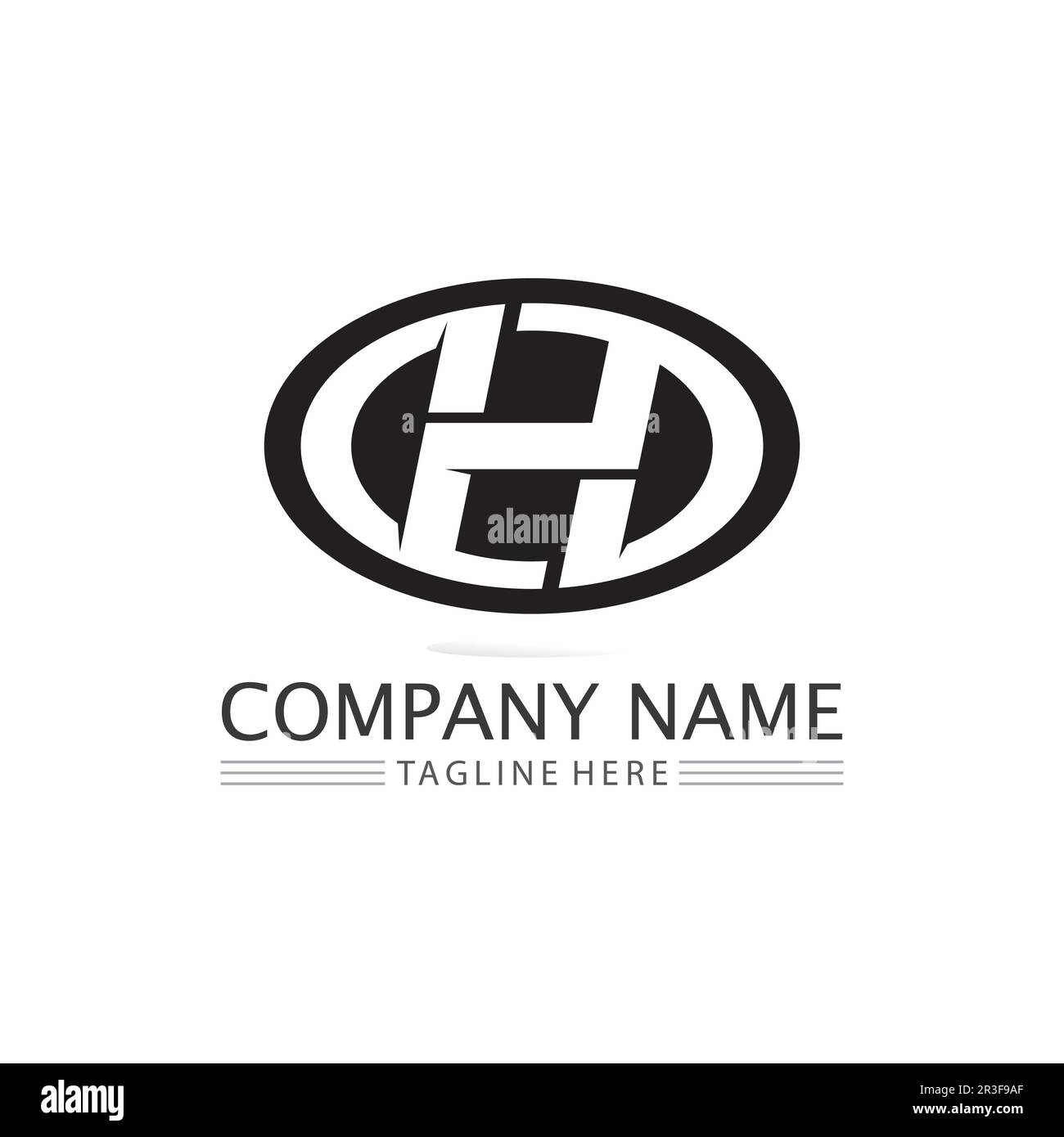 H font and letter design logo alphabet vector sign identity Stock ...