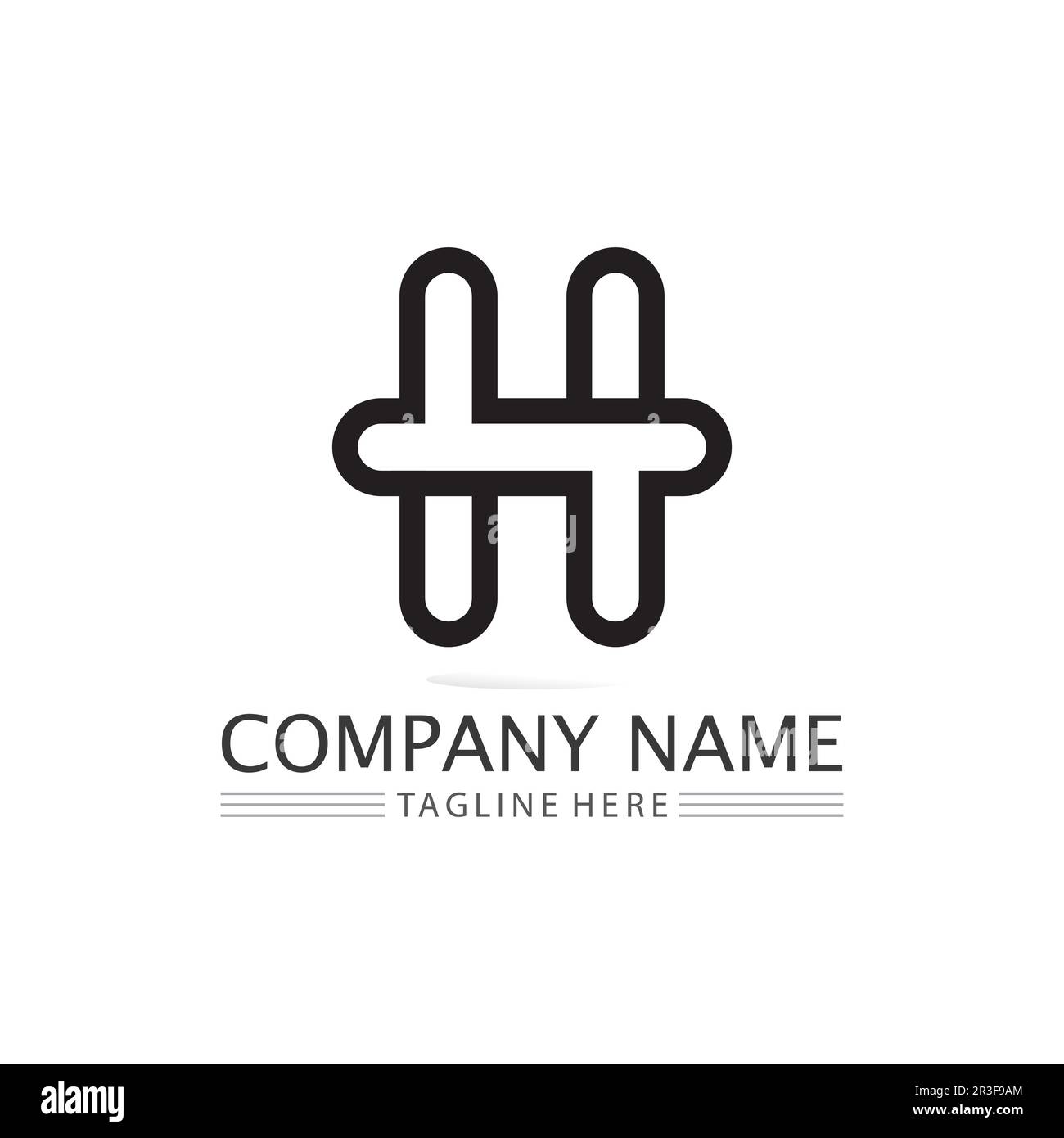 H font and letter design logo alphabet vector sign identity Stock ...