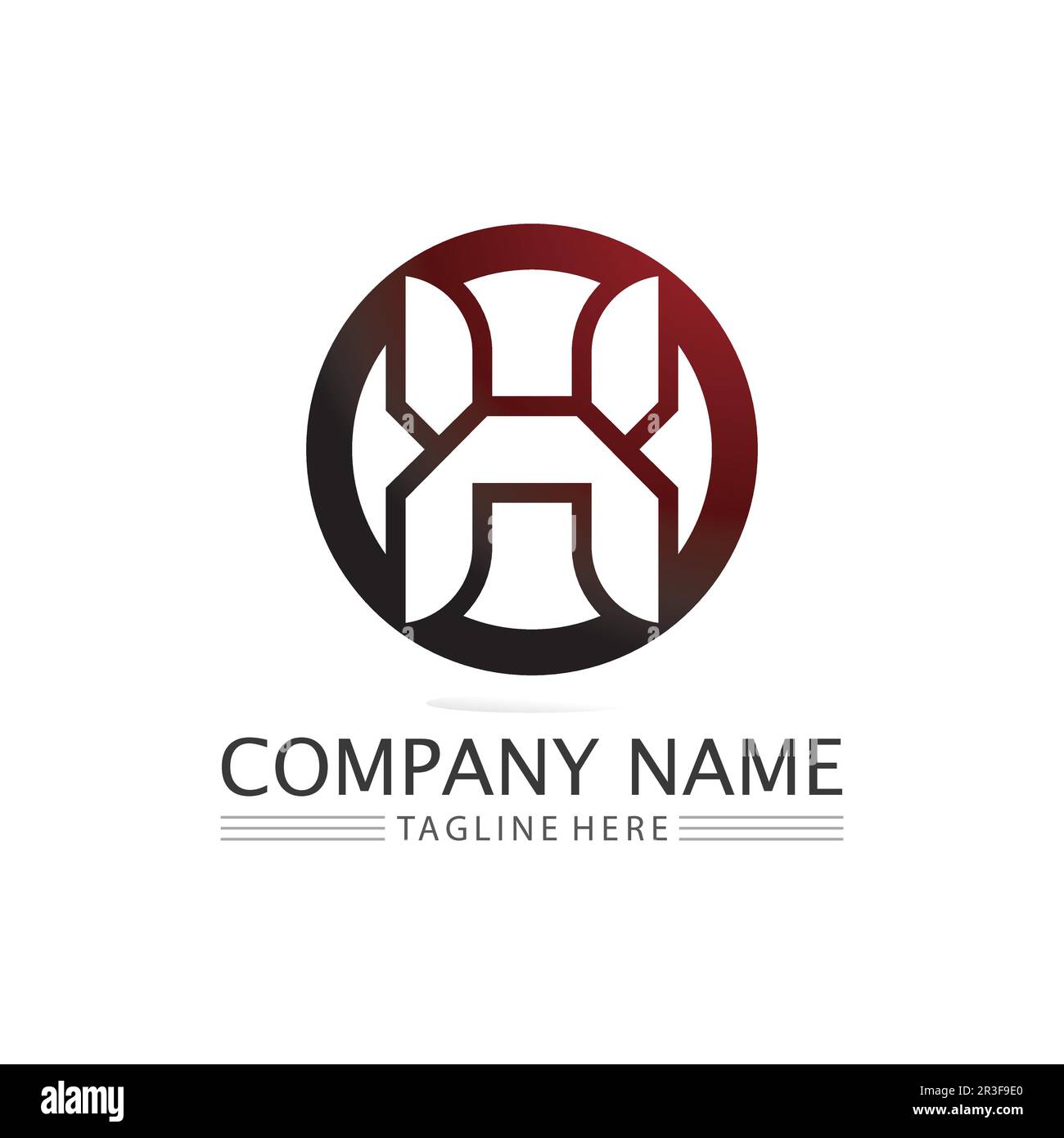 H font and letter design logo alphabet vector sign identity Stock ...