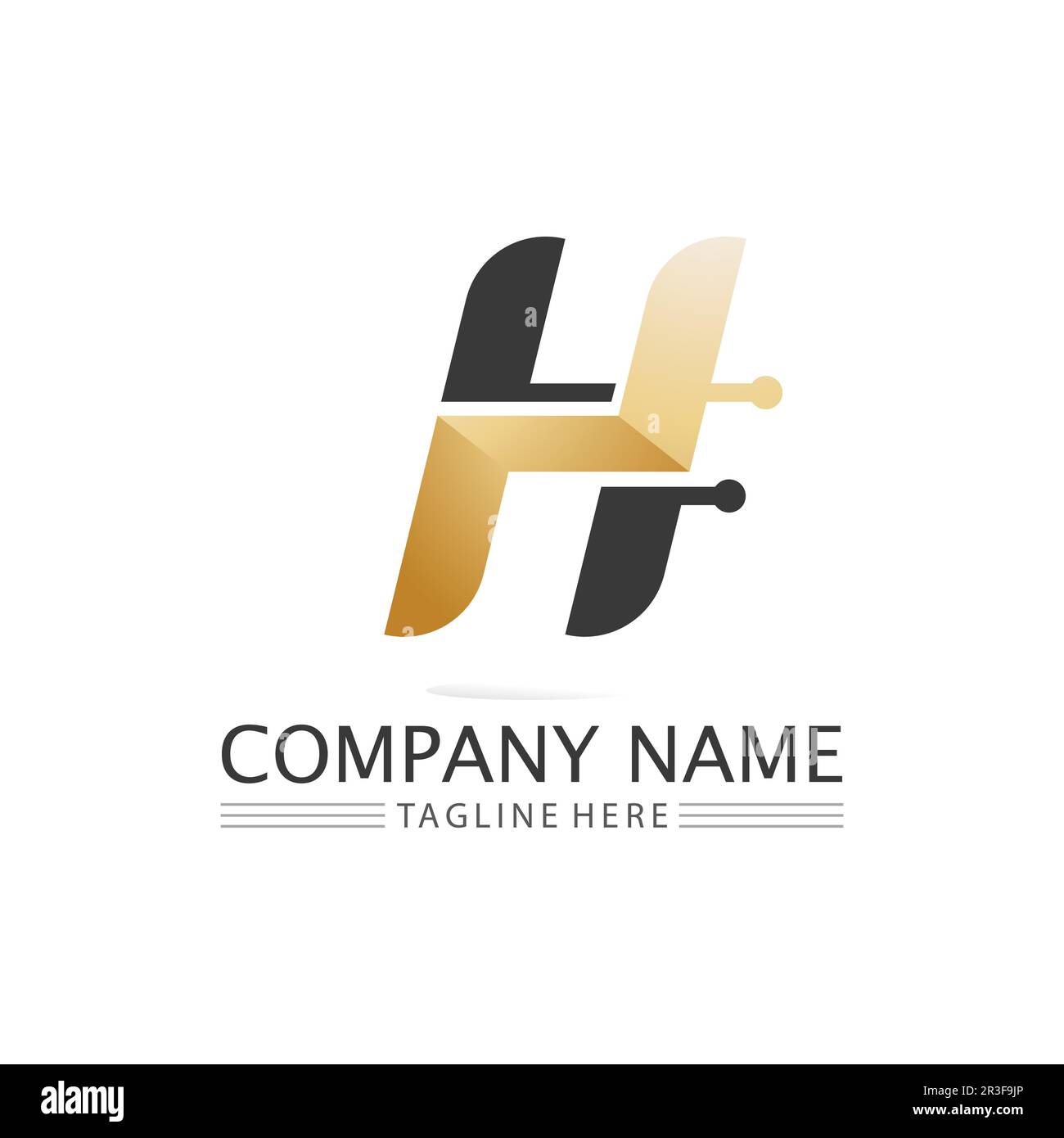 H font and letter design logo alphabet vector sign identity Stock ...