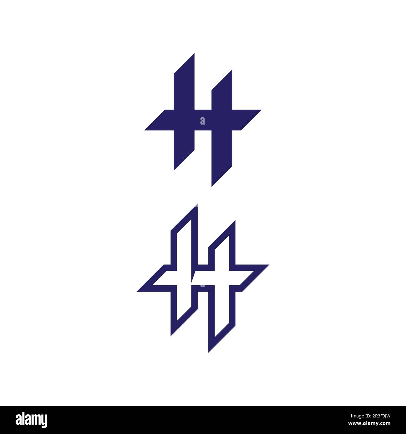 H font and letter design logo alphabet vector sign identity Stock ...