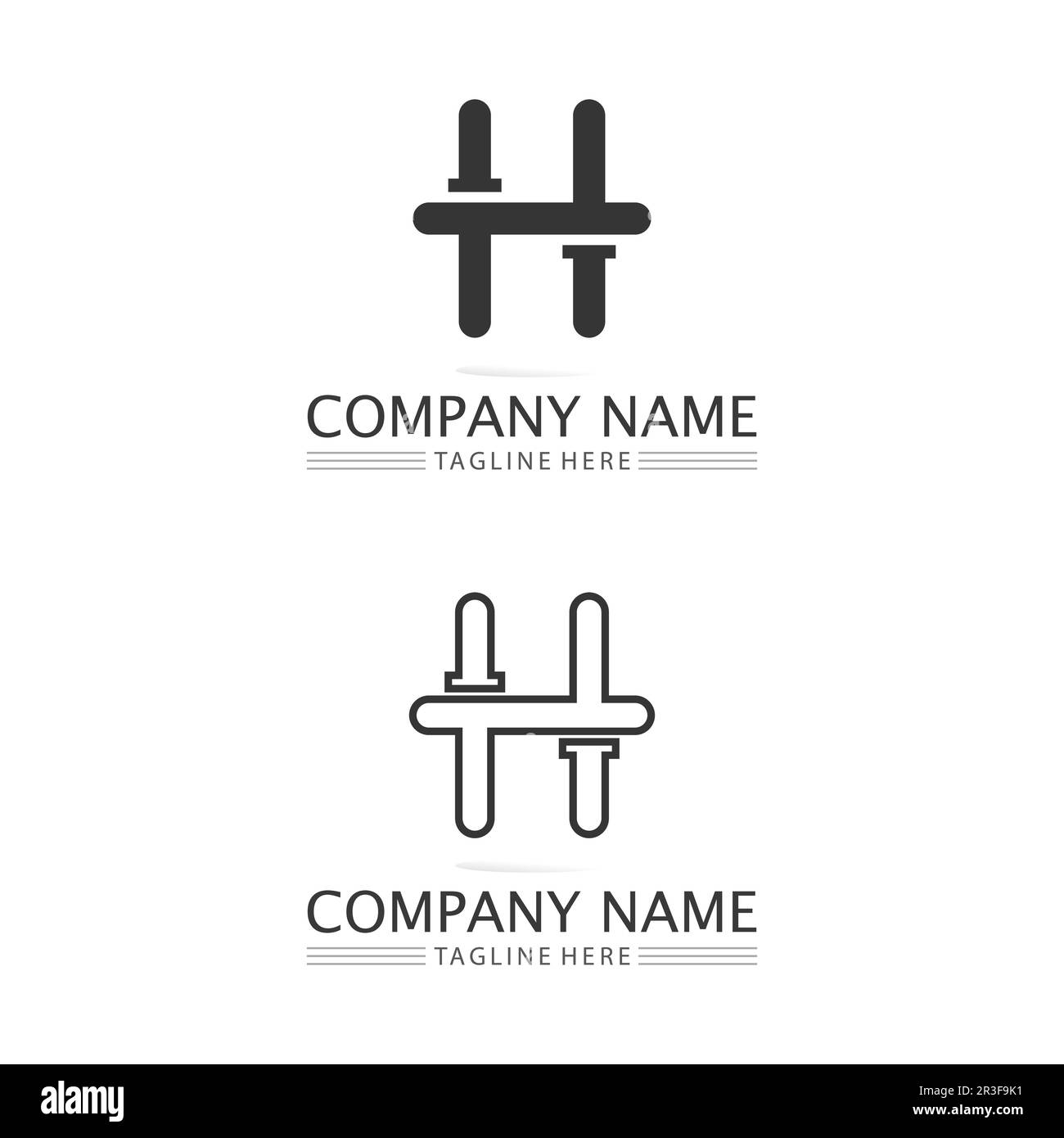 H font and letter design logo alphabet vector sign identity Stock ...