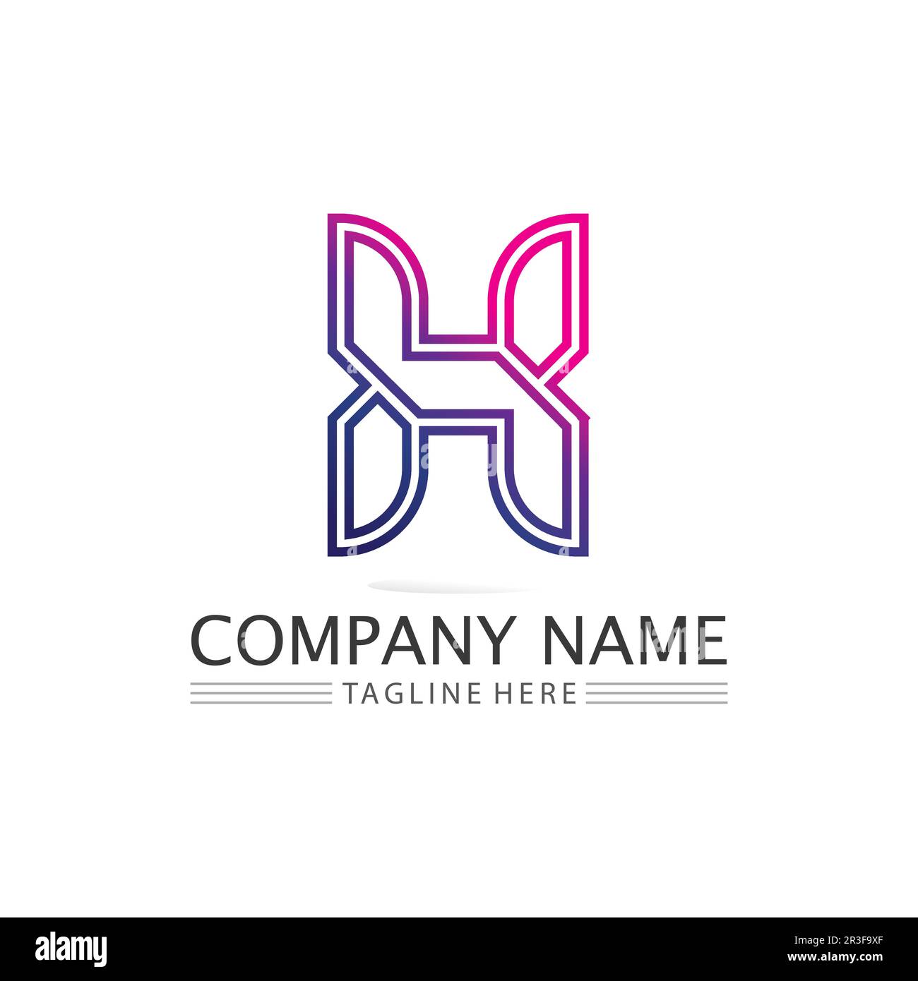 H font and letter design logo alphabet vector sign identity Stock ...