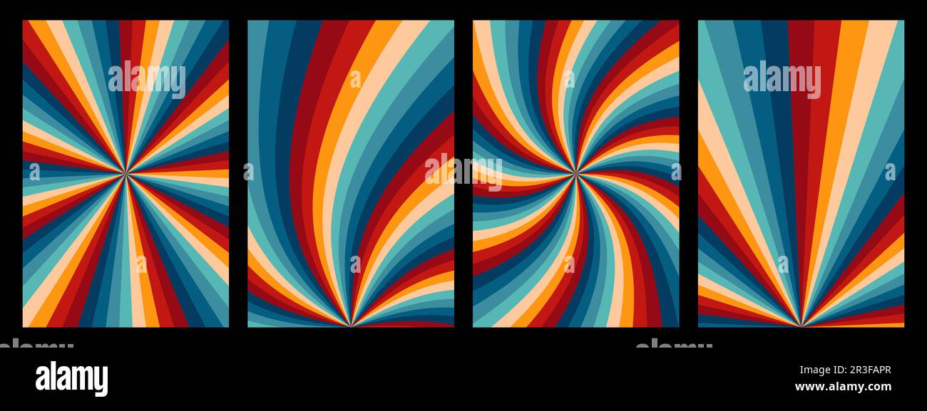 Vintage Striped Backgrounds, Posters, Banner Samples, Retro Colors from ...