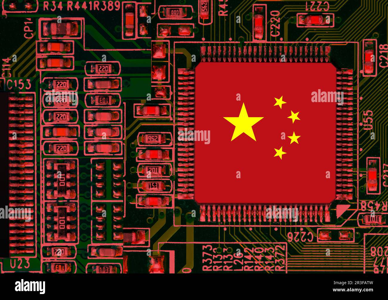 China flag on cpu hi-res stock photography and images - Alamy