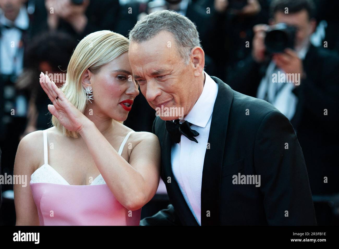 Cannes, France. 23rd May, 2023. Scarlett Johansson and Tom Hanks attending the Asteroid City ...