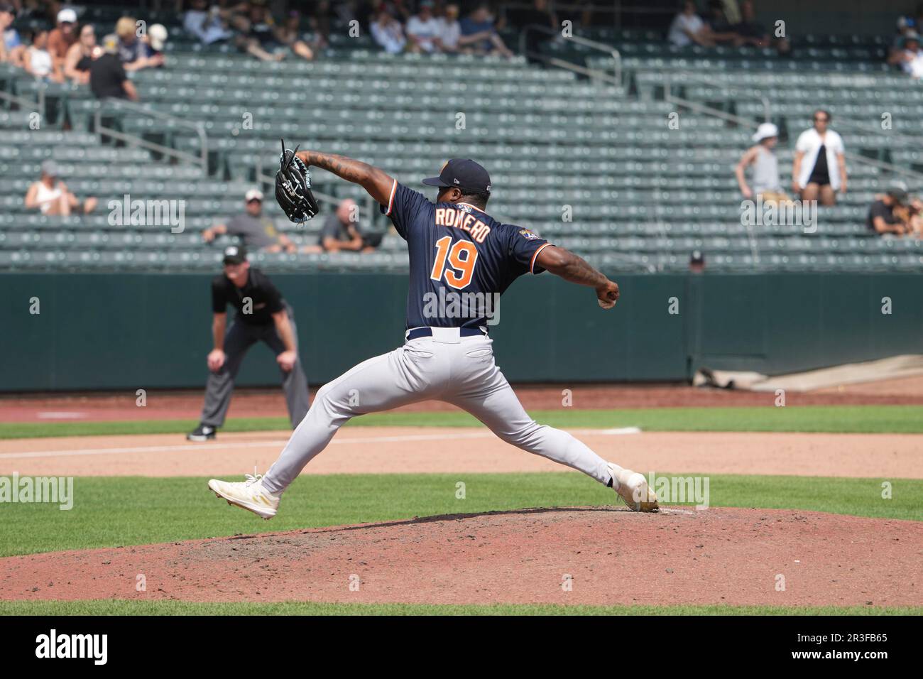 Salt Lake UT, USA. 21st May, 2023. Las Vegas pitcher Miguel Romero (19 ...