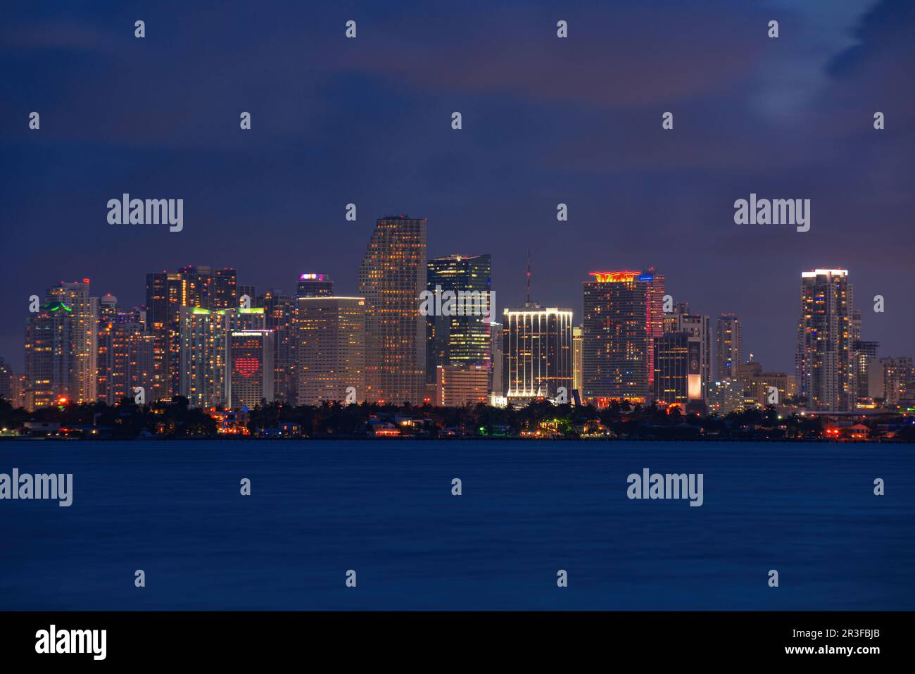 Miami downtown. Skyline city miami lighting lights sea ocean sunset ...