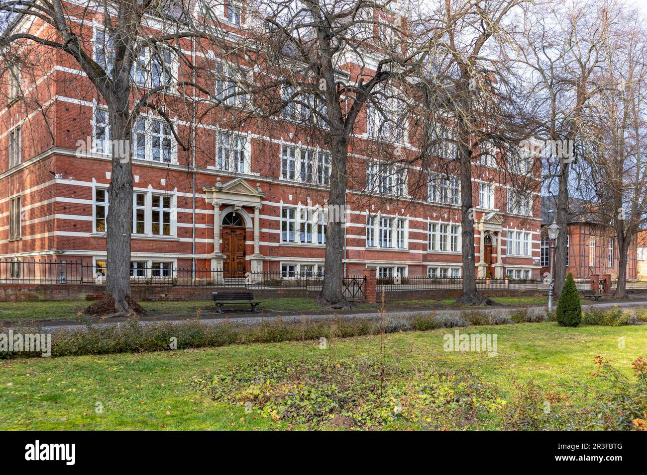 School school building castle school Aschersleben Stock Photo - Alamy