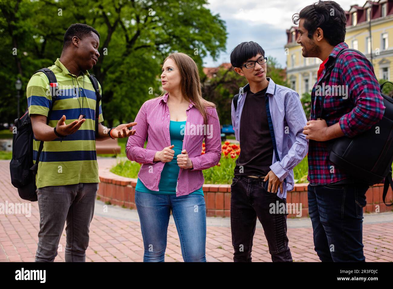 Meeting of close friends after finishing college Stock Photo - Alamy