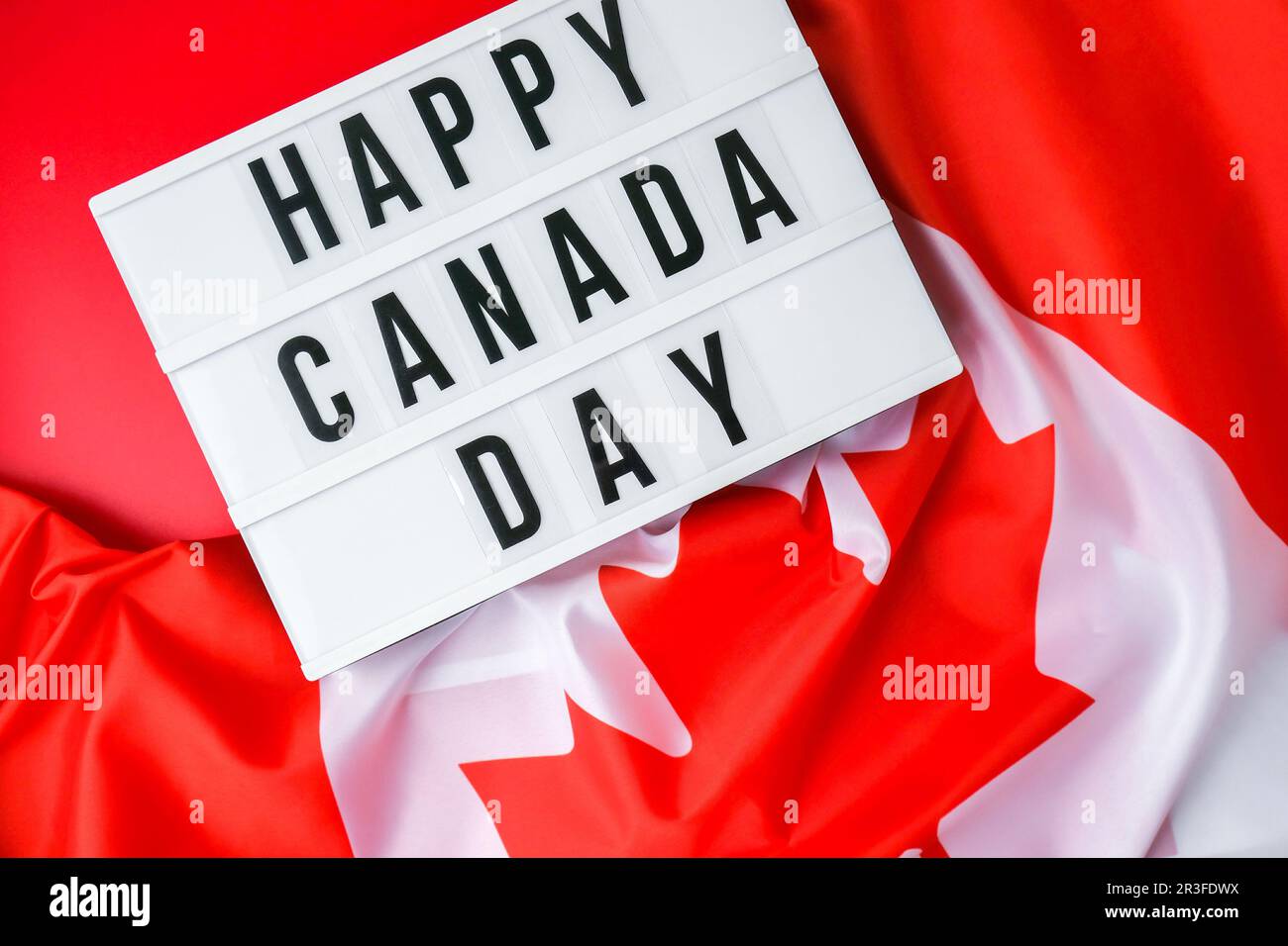 The National Flag of Canada. Lightbox with text HAPPY CANADA DAY ...