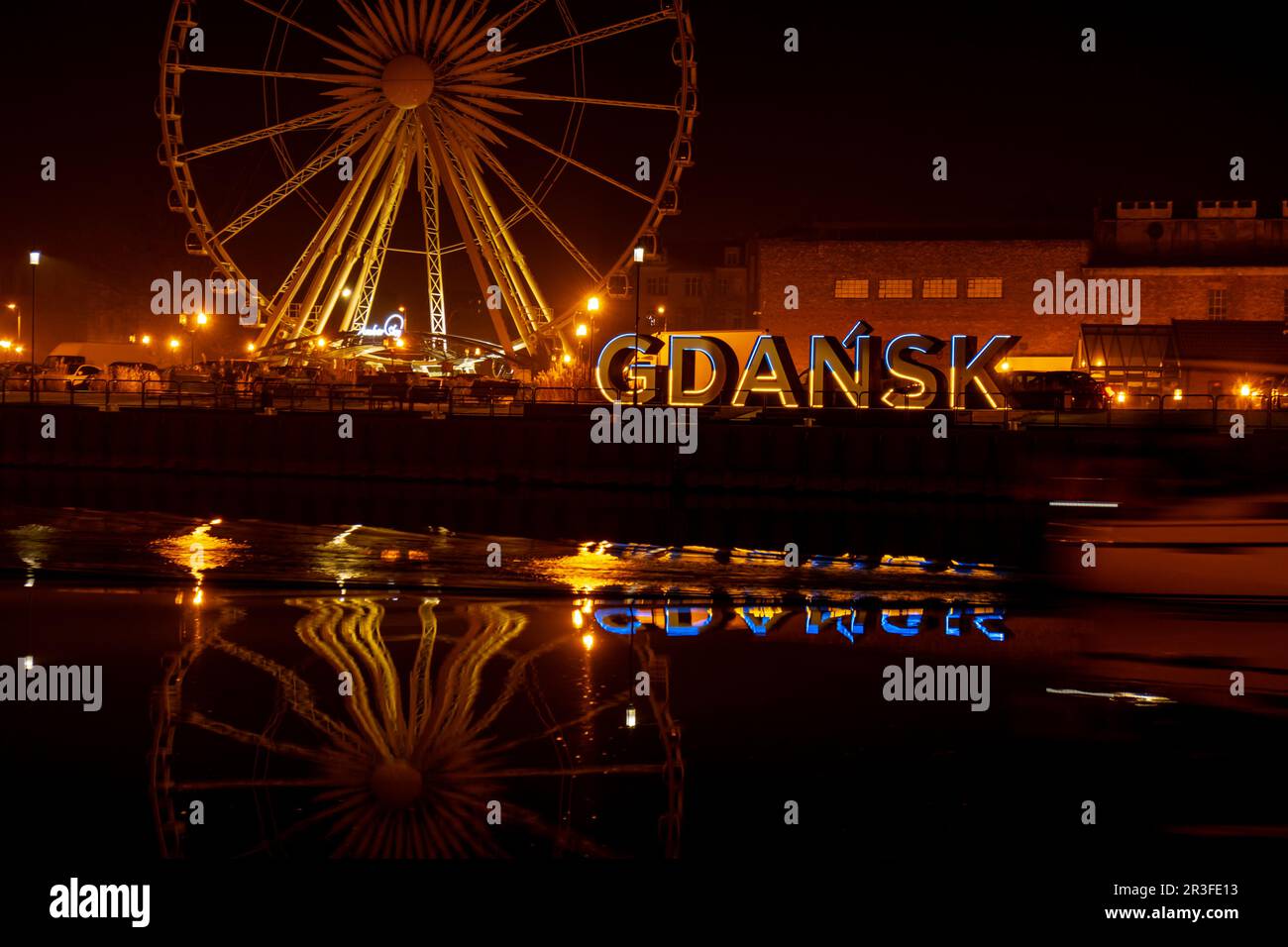 Gdansk Poland March 2022 Ferris wheel in the old town of Gdansk at ...