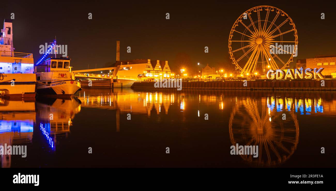 Gdansk Poland March 2022 Ferris wheel in the old town of Gdansk at ...