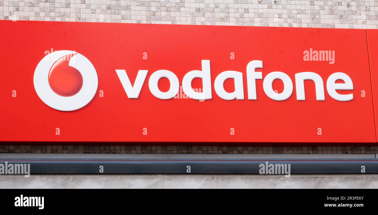Sign and Logo of Vodafone Stock Photo - Alamy
