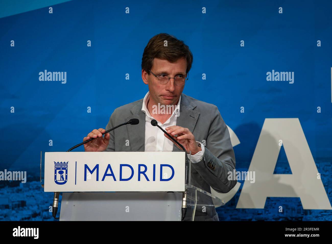 Madrid, Spain. 23rd May, 2023. The mayor of Madrid, José Luis Martínez ...