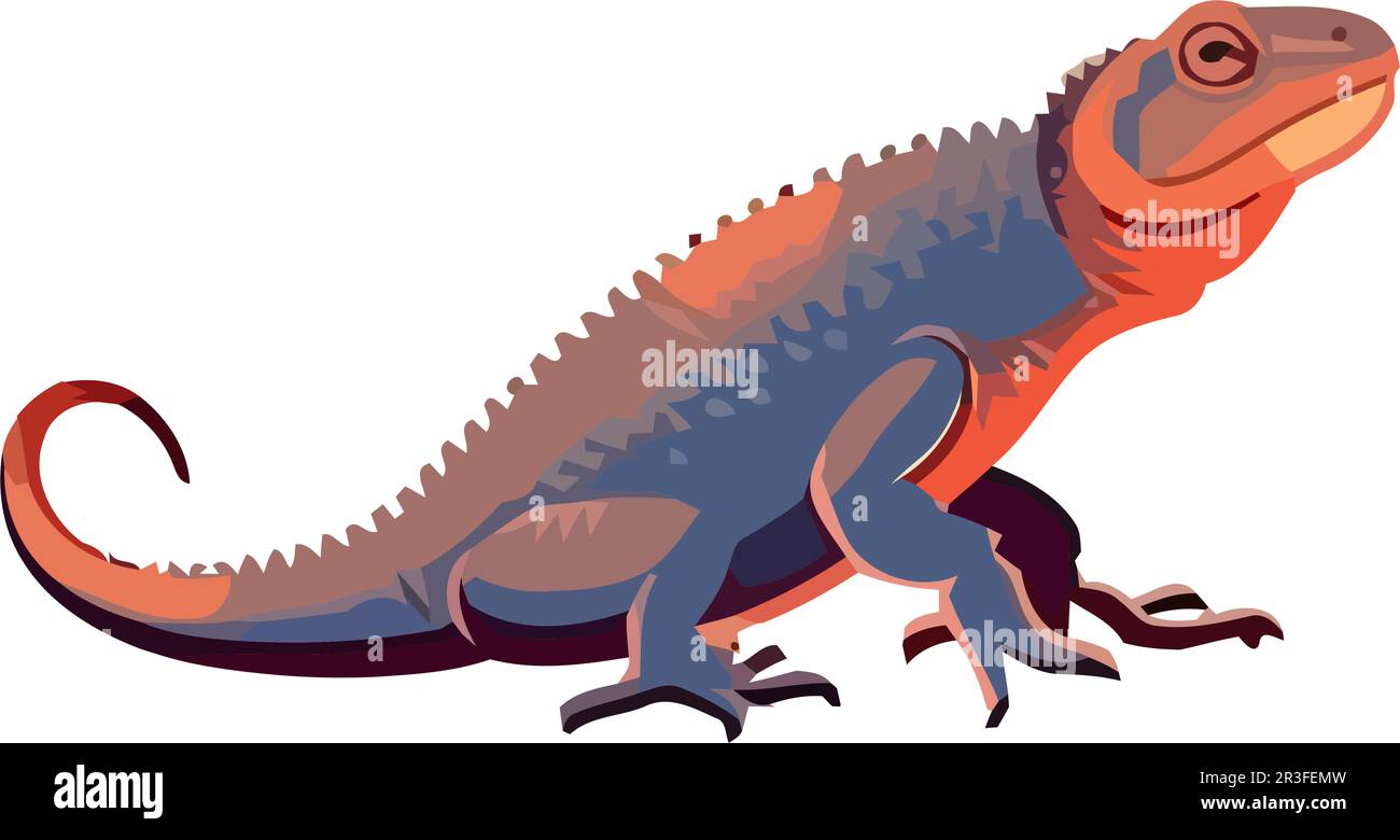 Cute gecko with multi colored tail crawls Stock Vector Image & Art - Alamy