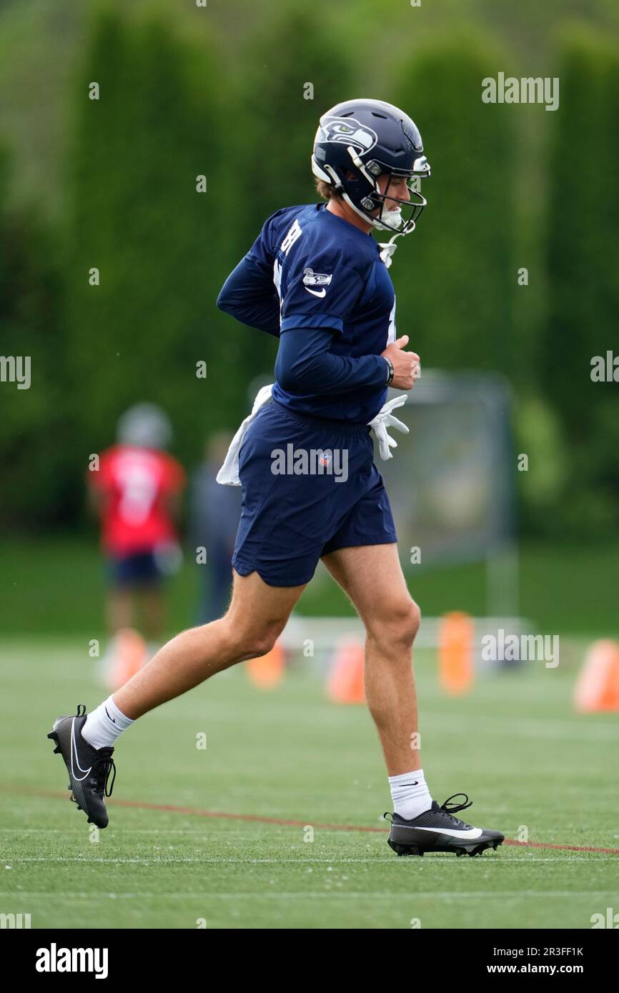 Seattle Seahawks wide receiver Jake Bobo (19) jogs on the field Monday ...