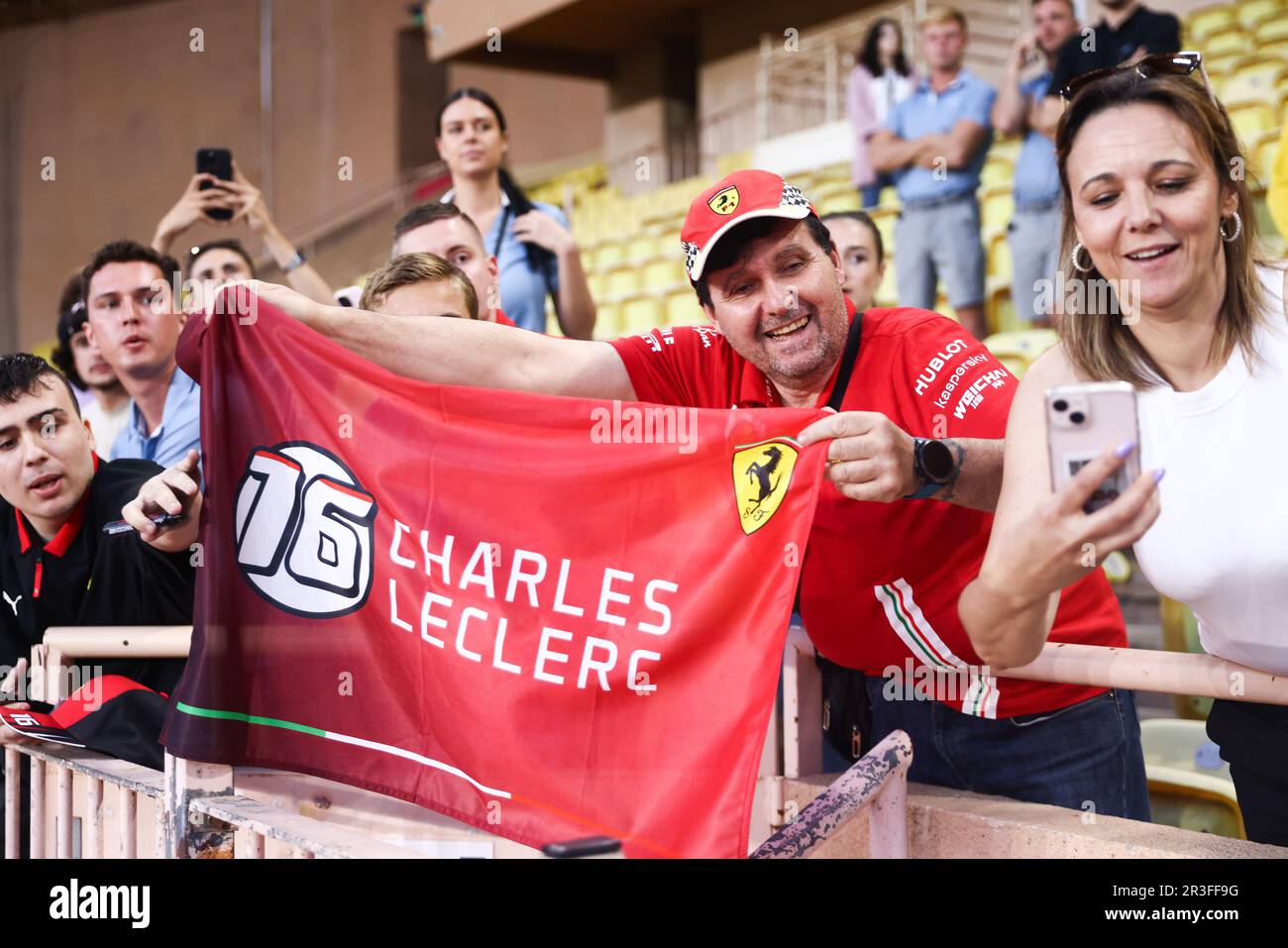 Monaco, Monaco. 23rd May, 2023. Monaco, May 23, 2023. Ferrari fans are ...