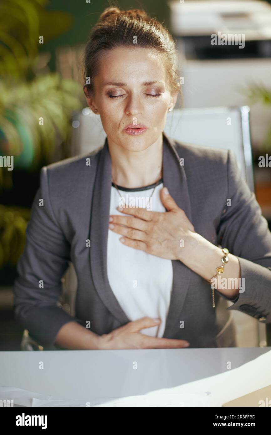 Sustainable workplace. relaxed modern small business owner woman at ...