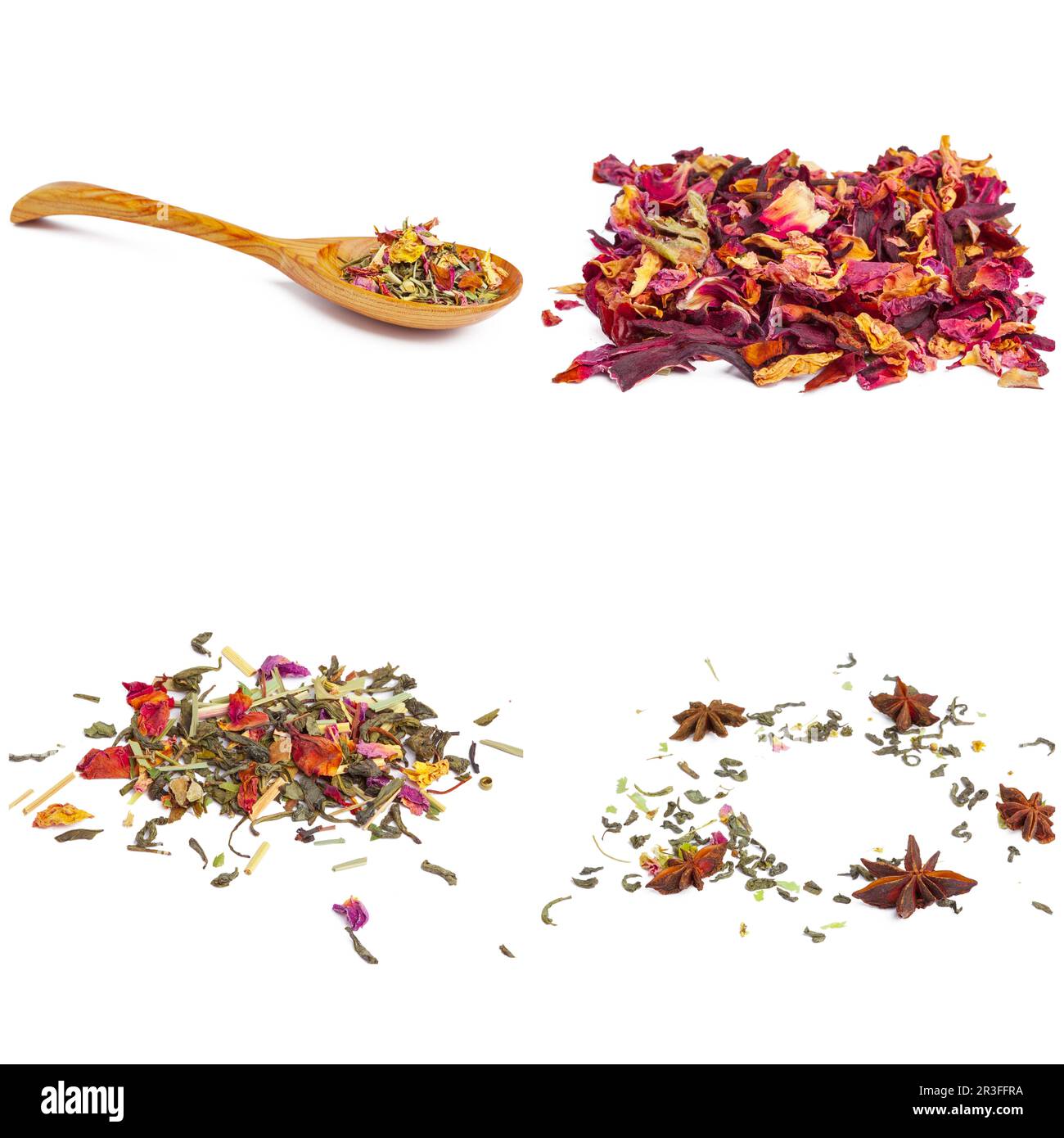 Collection of different teas isolated on white Stock Photo - Alamy