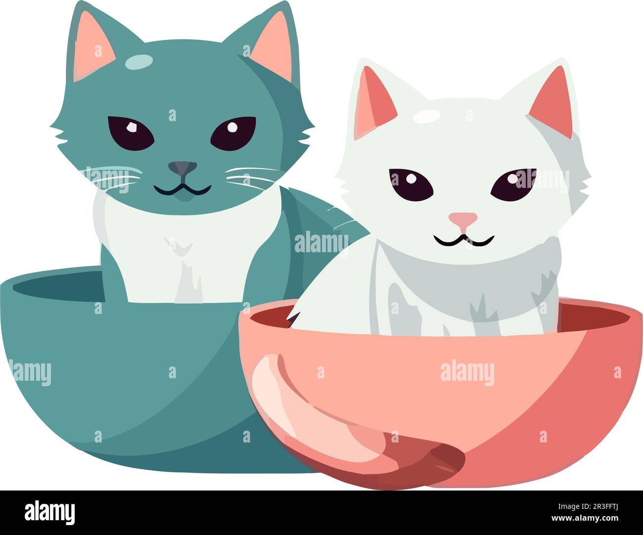 Cute cats food in Cut Out Stock Images & Pictures - Alamy