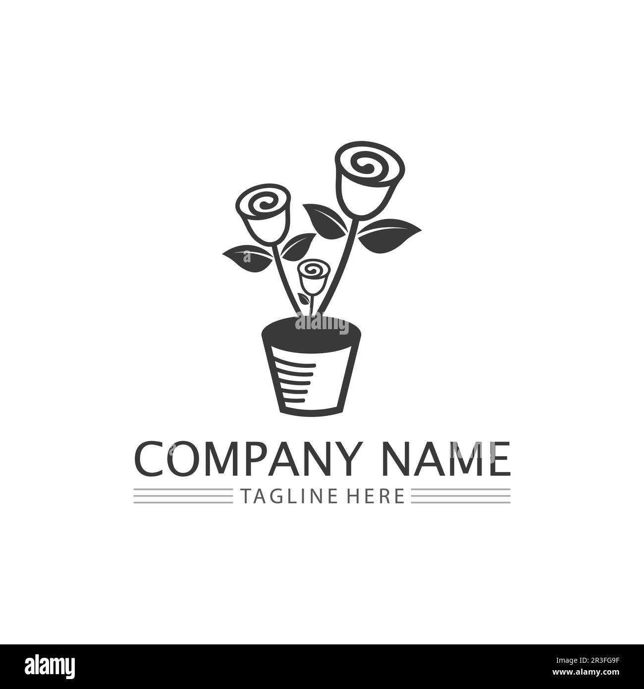 flower set vector logo and design for business design garden icon ...