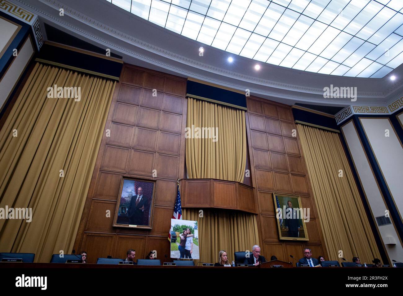 A photo poster board showing Tammy Nobles and her daughter Kayla ...