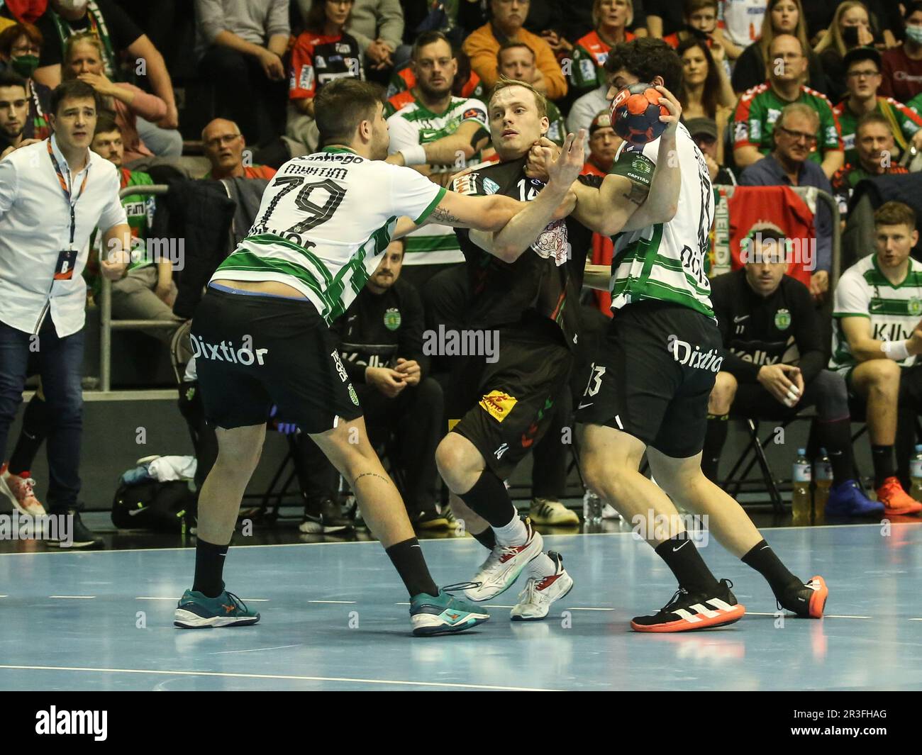 Omar Ingi Magnusson (SCM) and Martim Mota Da Costa (SCP) Handball EHF ...