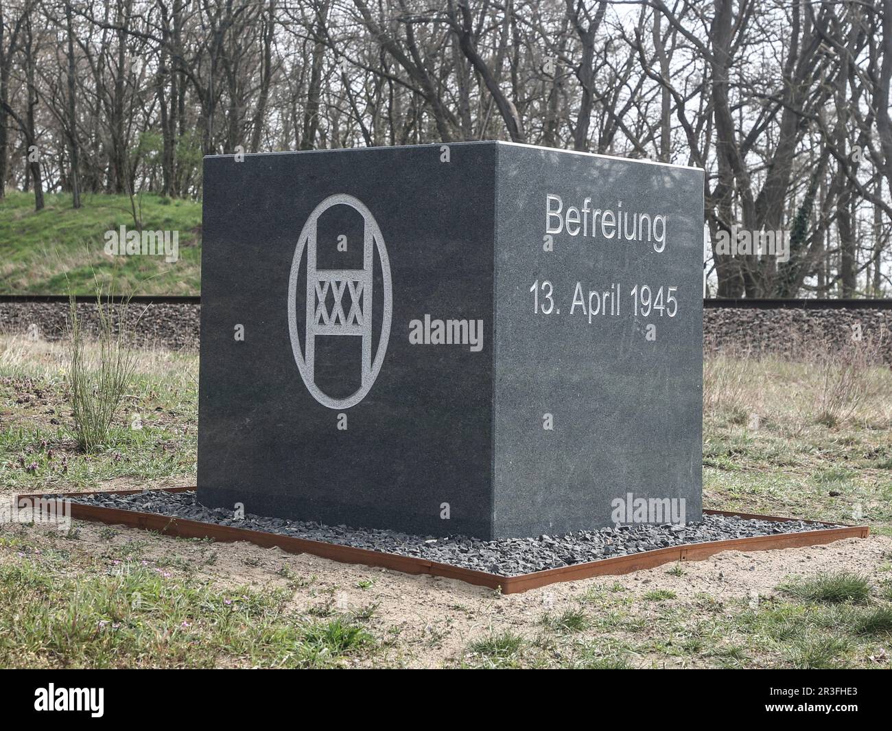 Memorial stone for the stranded train with 2.500 Jewish prisoners in ...