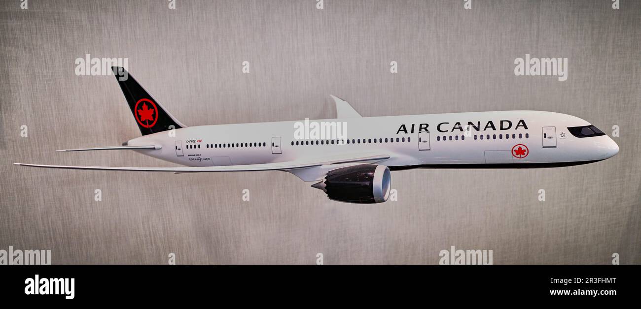 Boeing Air Canada Dreamliner 787 model floating in air Stock Photo - Alamy