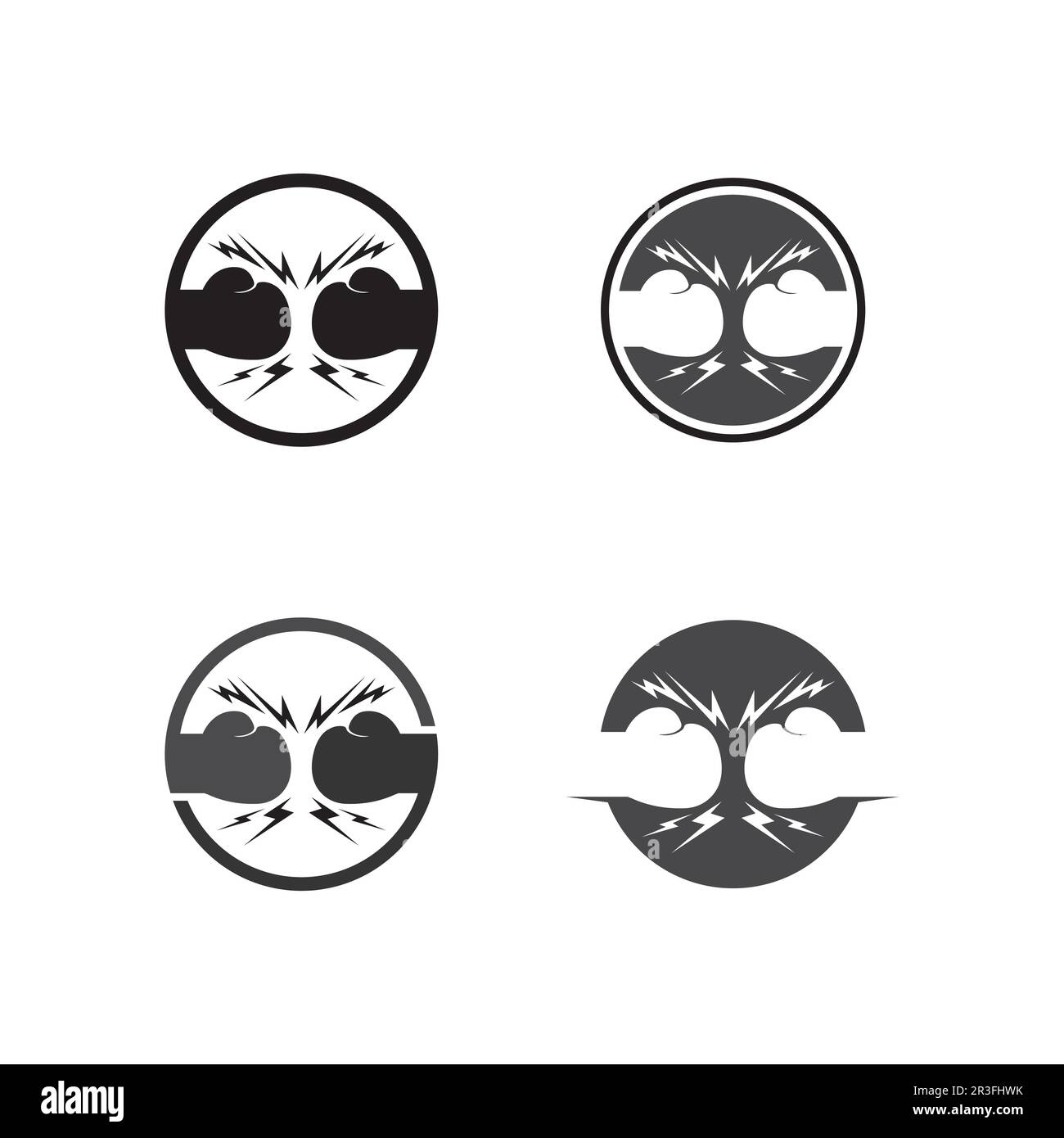 Boxing icon set and boxer design illustration symbol of fighter Stock ...