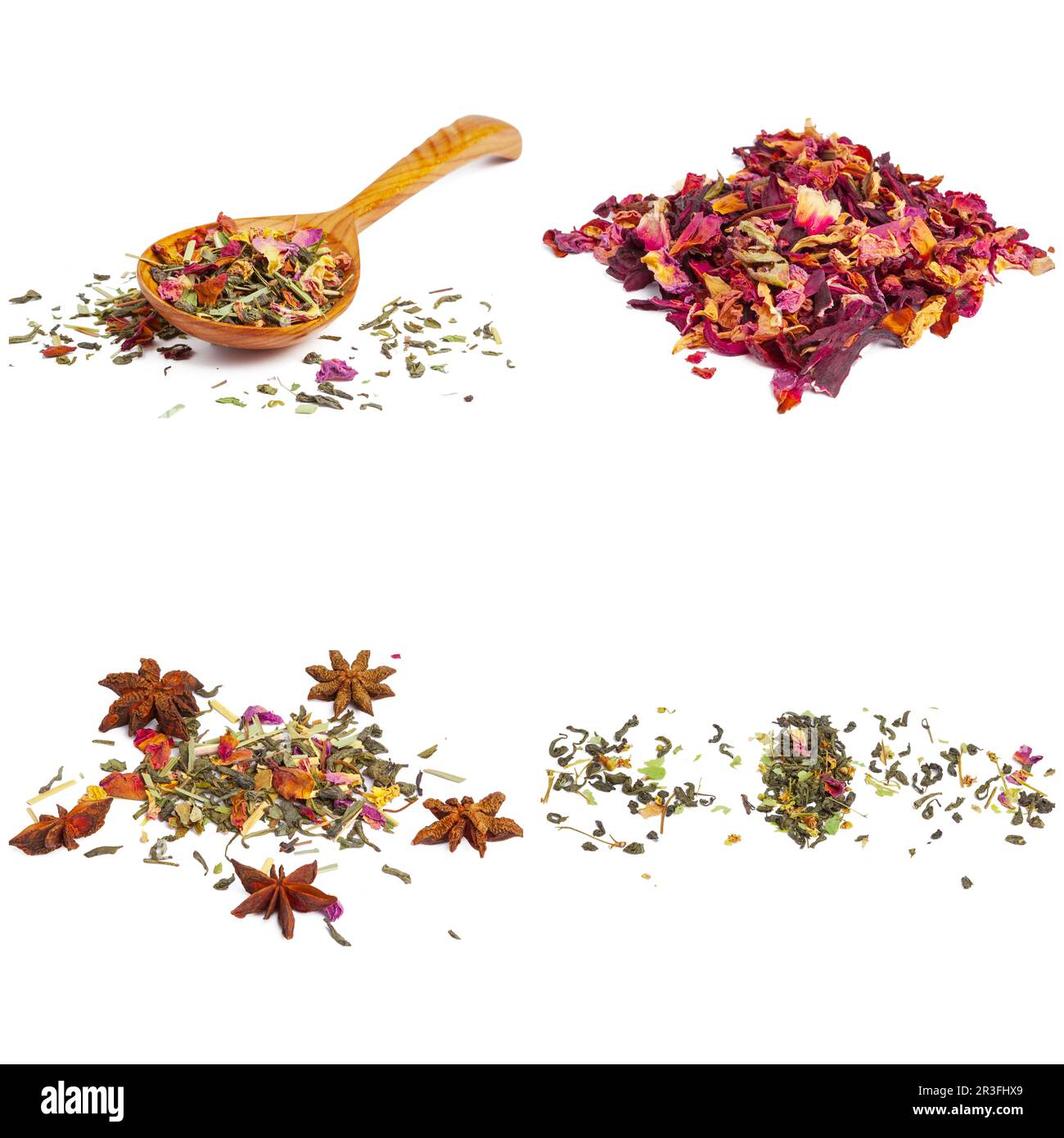 Collection of different teas isolated on white Stock Photo - Alamy