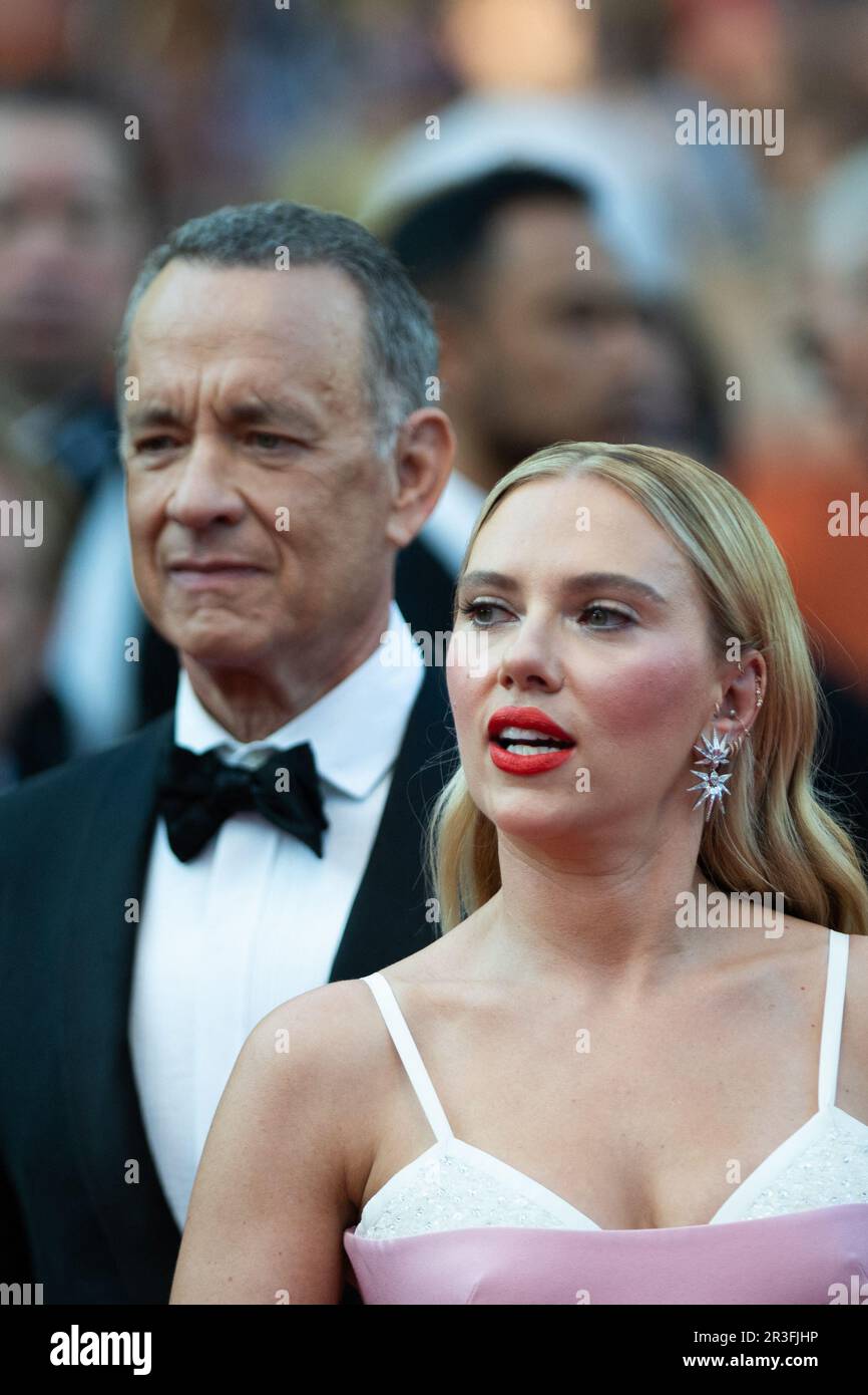 Cannes, France. 23rd May, 2023. Tom Hanks and Scarlett Johansson attending the Asteroid City ...